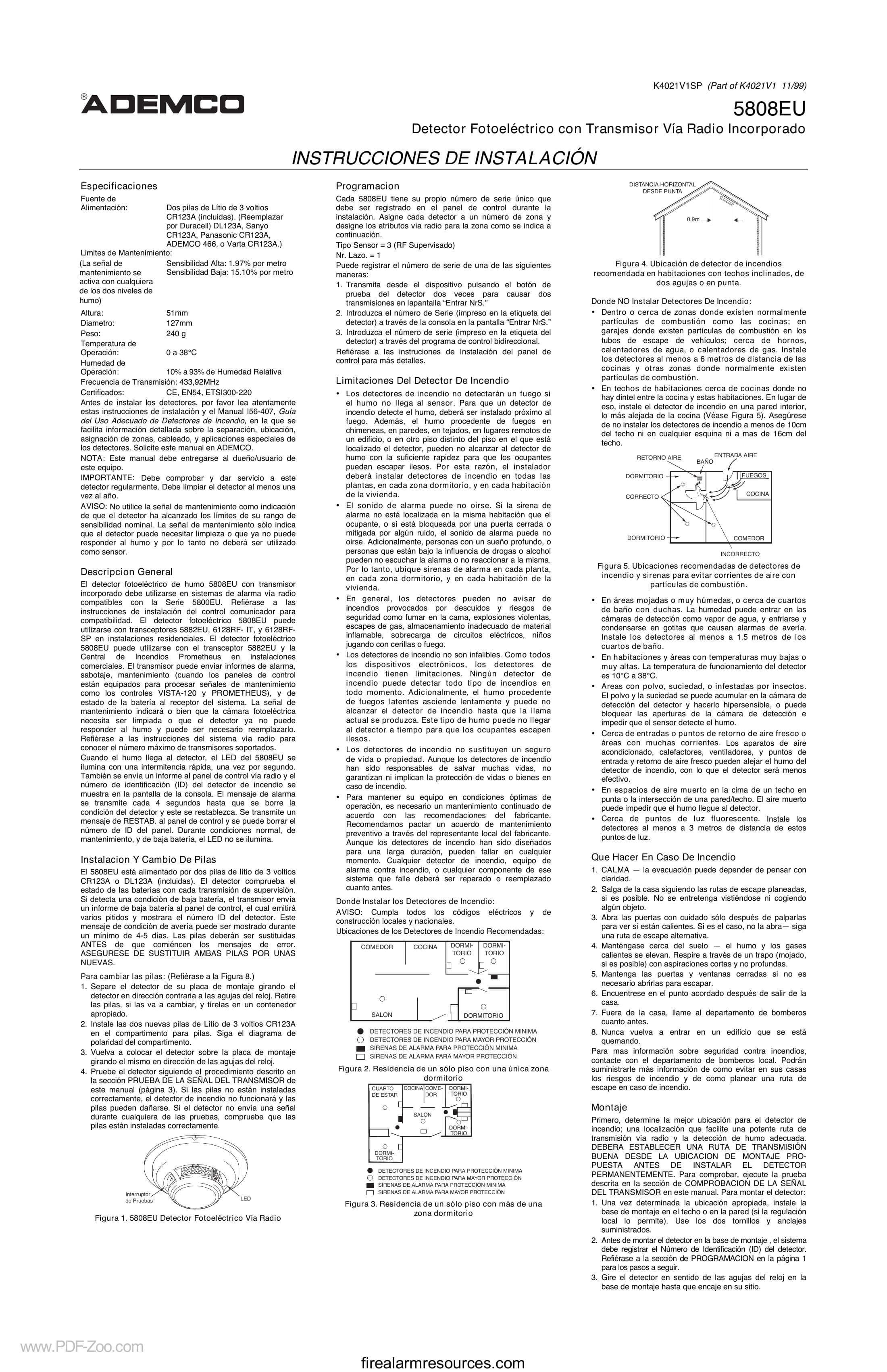 Ademco - 5808EU v1 Commercial Smoke Detector | Download fire alarm ...