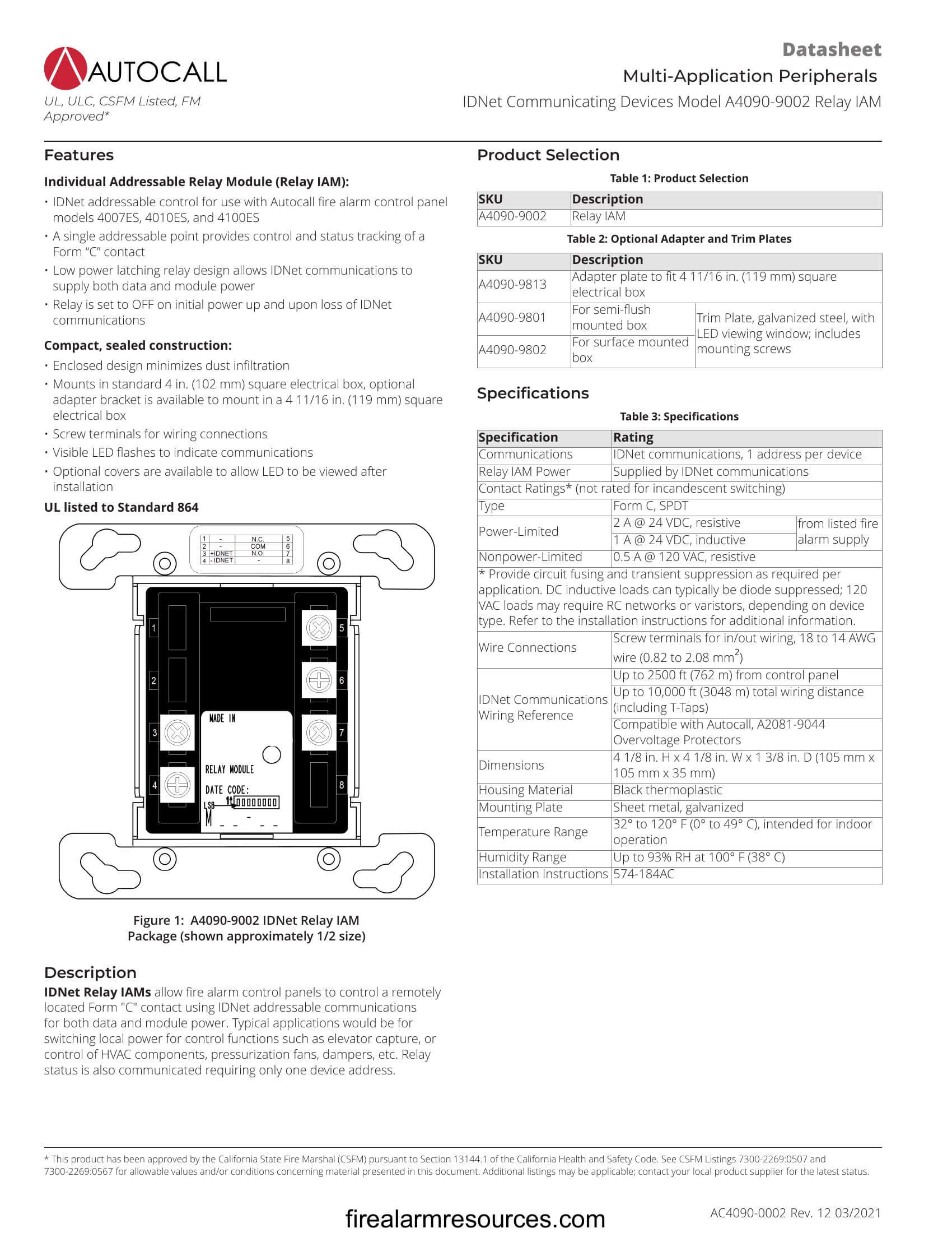 Autocall IDNet Communicating Devices Model A4090-9002 Rel... | Download ...