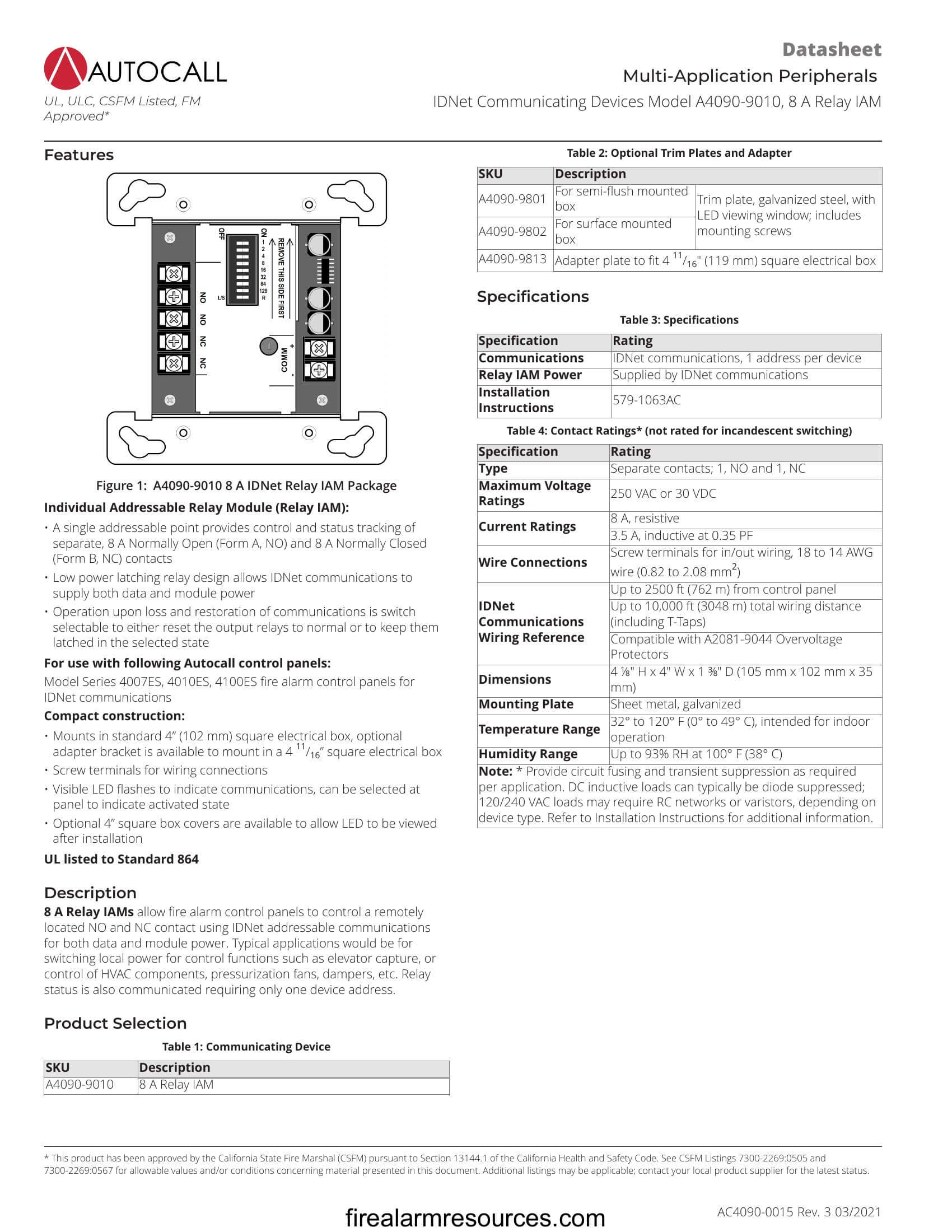 Autocall IDNet Communicating Devices Model A4090-9002 Rel... | Download ...
