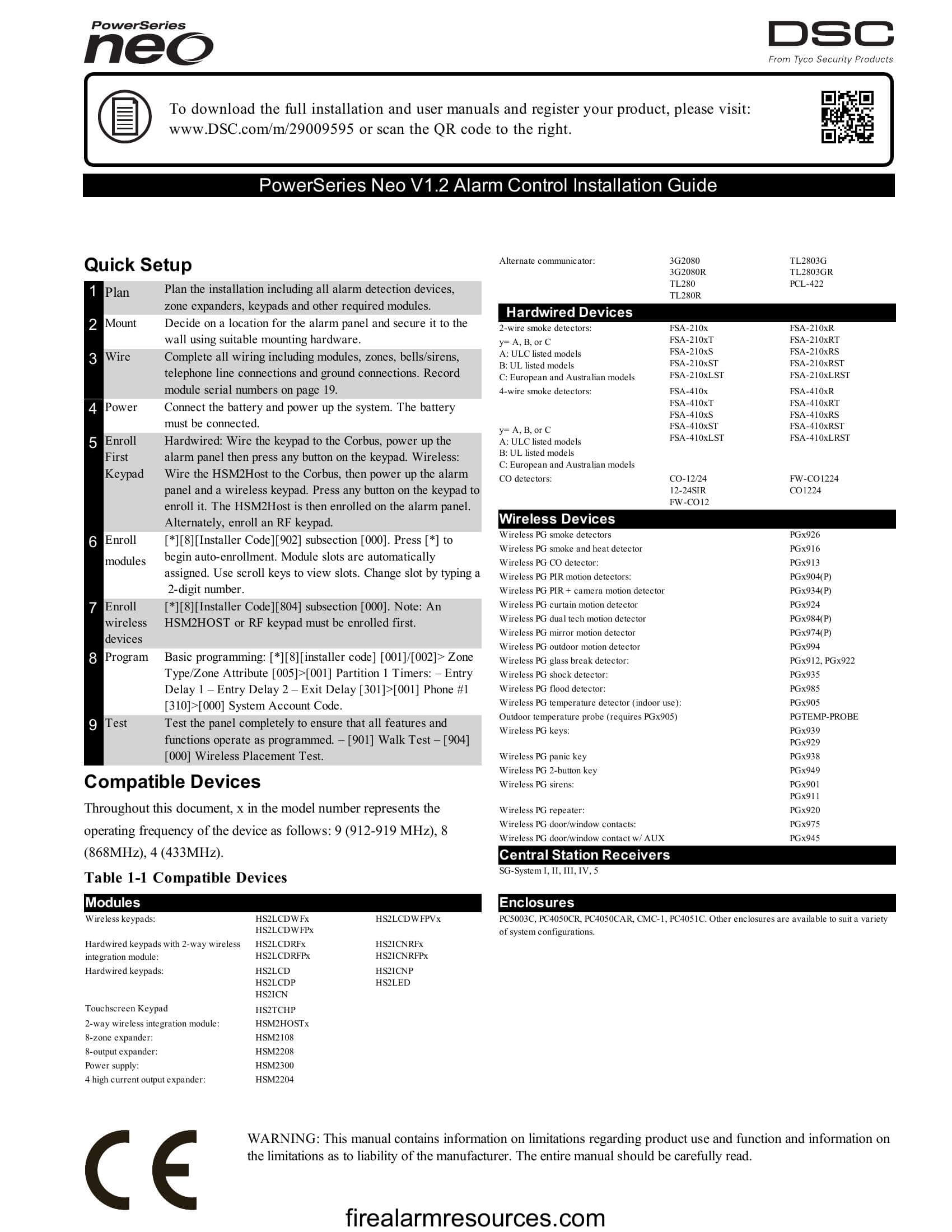 DSC HS2016-HS2032-HS2064-HS2128 - Installation Guide - v1... | Download ...