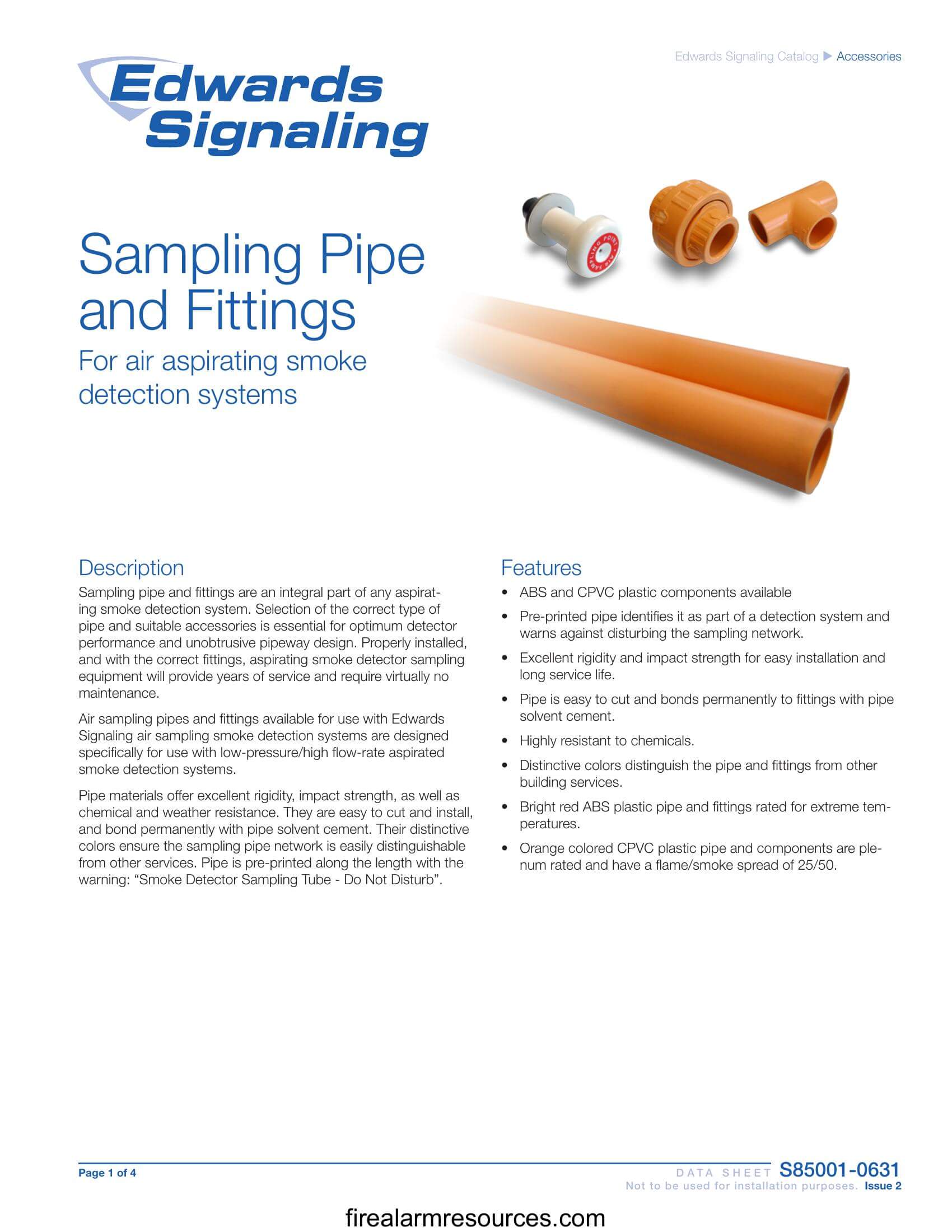 Edwards Data Sheet_ReadSet Air Sampling Pipe and Fittings | Download ...