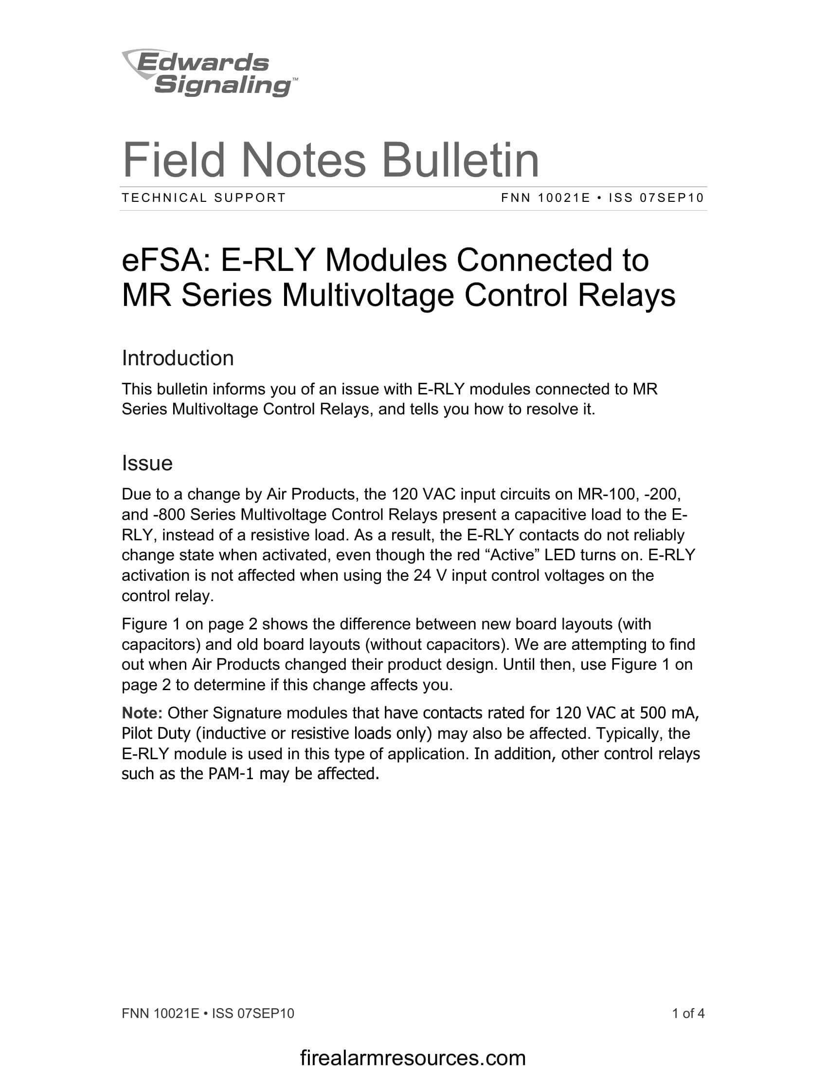 Edwards E-RLY Modules Connected to MR Series Multivoltage... | Download ...