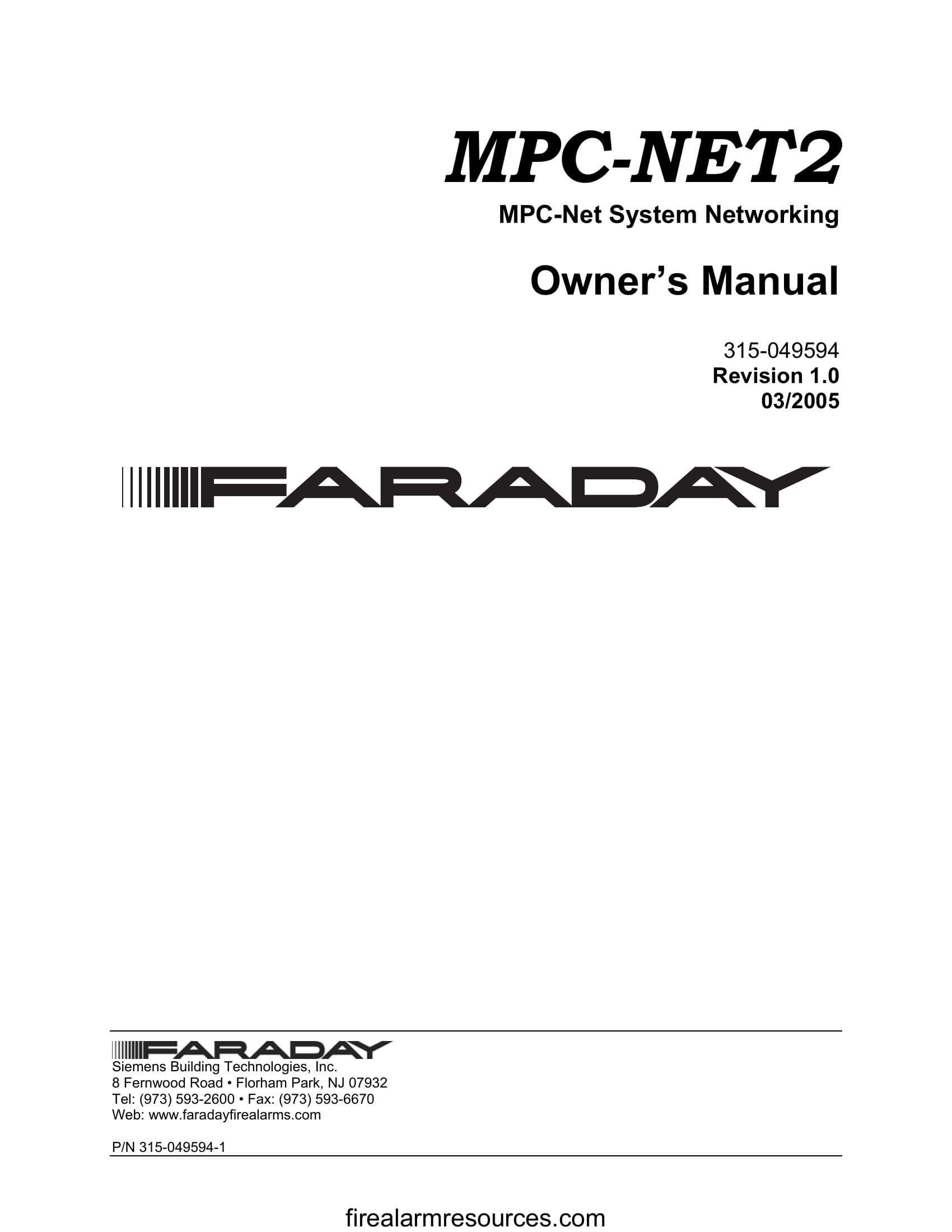 Faraday MPC-Net System Networking | Download fire alarm documents