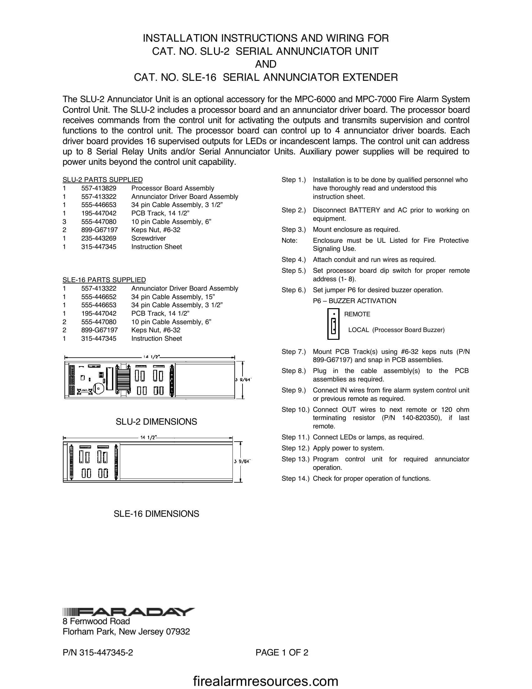 Faraday SRU-2 SERIAL RELAY UNIT SRE-8 SERIAL RELAY EXTENDER | Download ...