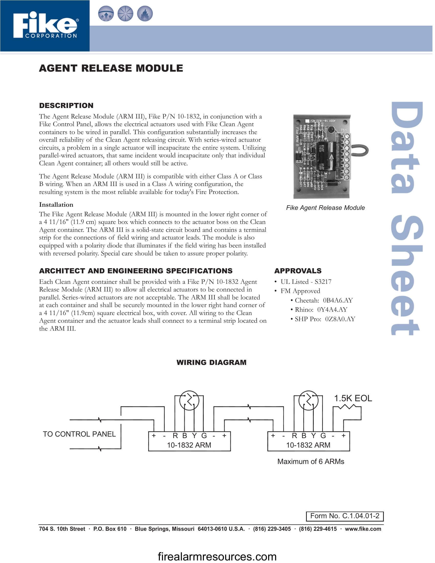 Fike Agent Release Module C_1_04_01 | Download fire alarm documents