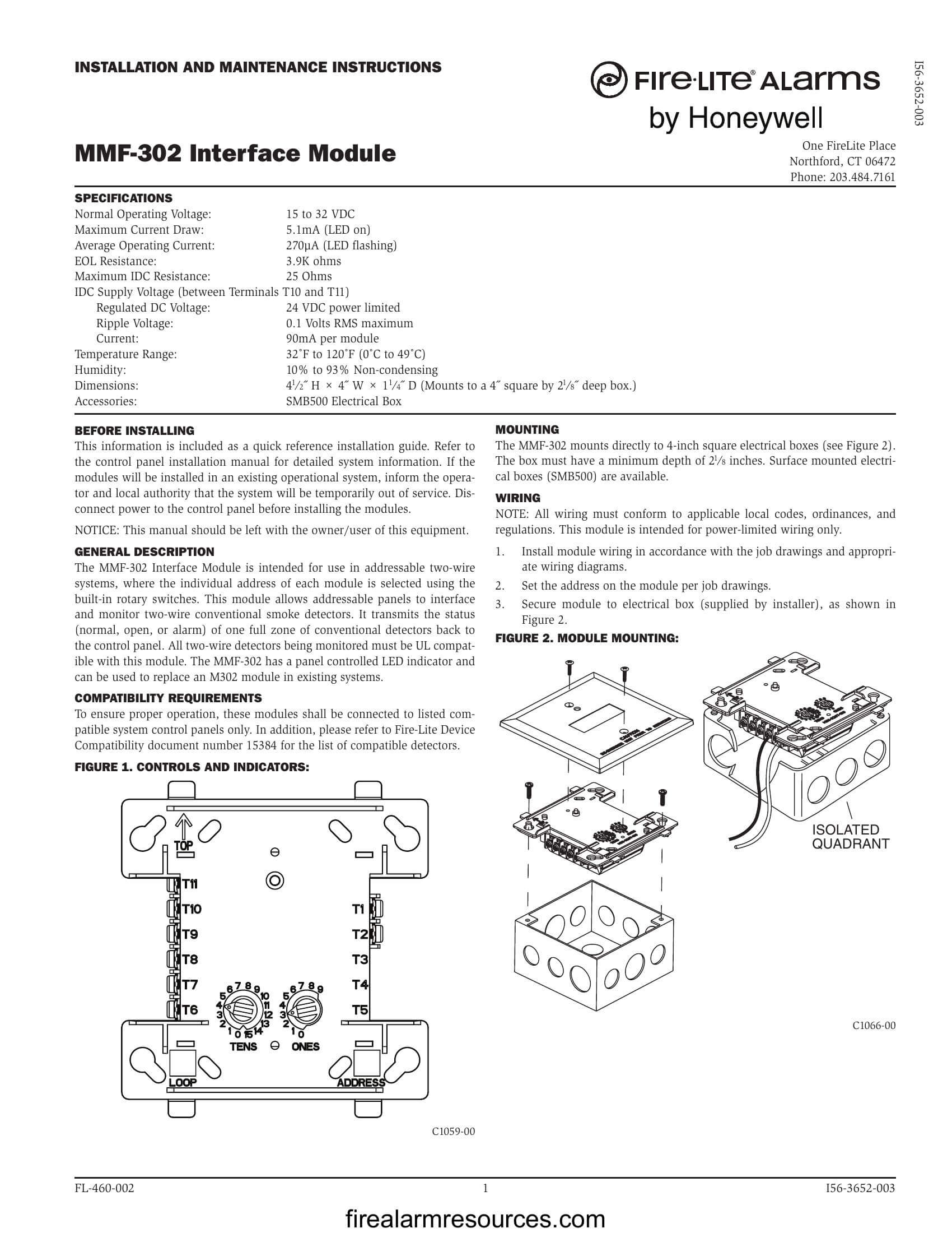 Fire-Lite MMF-300-10 Ten Input Monitor Module Installatio... | Download fire alarm documents
