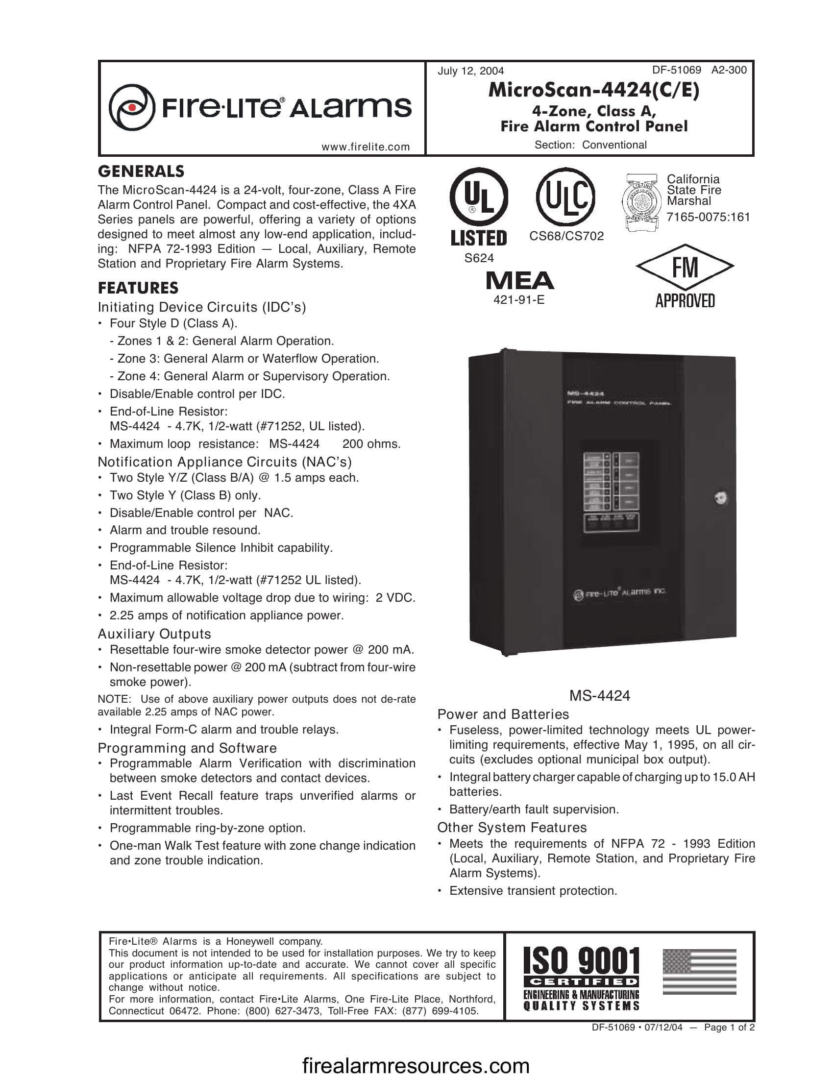 Fire-Lite MS4424 Fire Alarm Control Panel | Download fire alarm documents Fire-Lite MS4424 Fire Alarm Control Panel | Download fire alarm documents