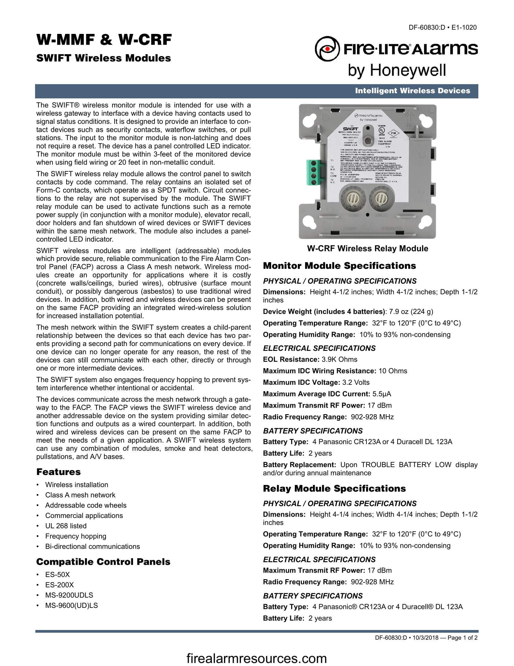 Fire-Lite SWIFT™ Intelligent Wireless Detectors | Download fire alarm ...