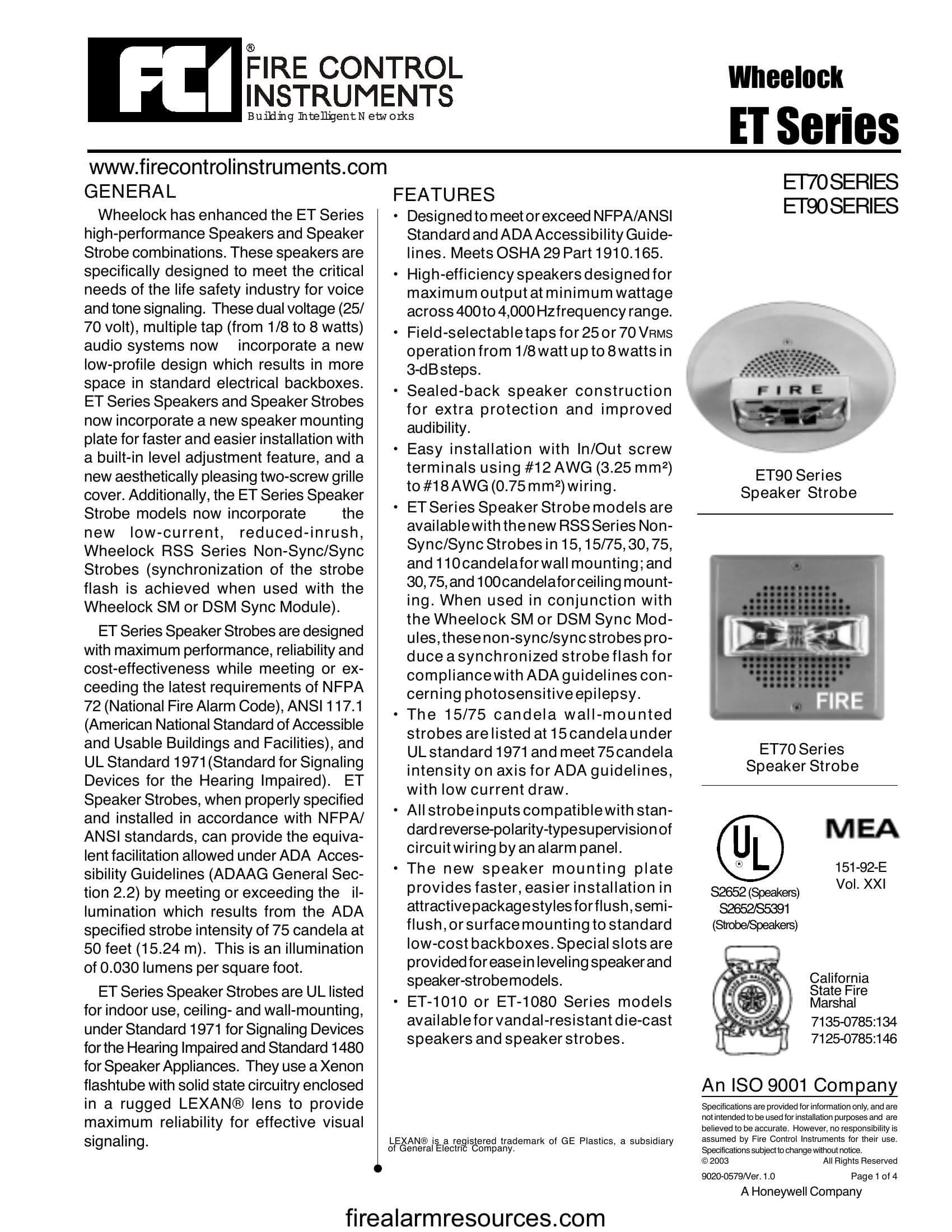 Gamewell-FCI Wheelock STH-155 Supervised Loud Speaker | Download fire ...