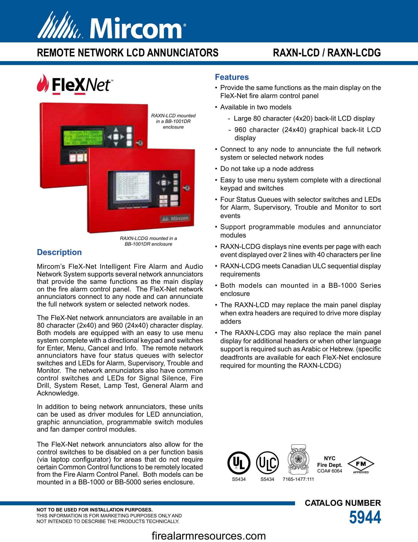 Mircom CAT-5947 FleX-Net Mass Notification Enclosure (Eng... | Download ...
