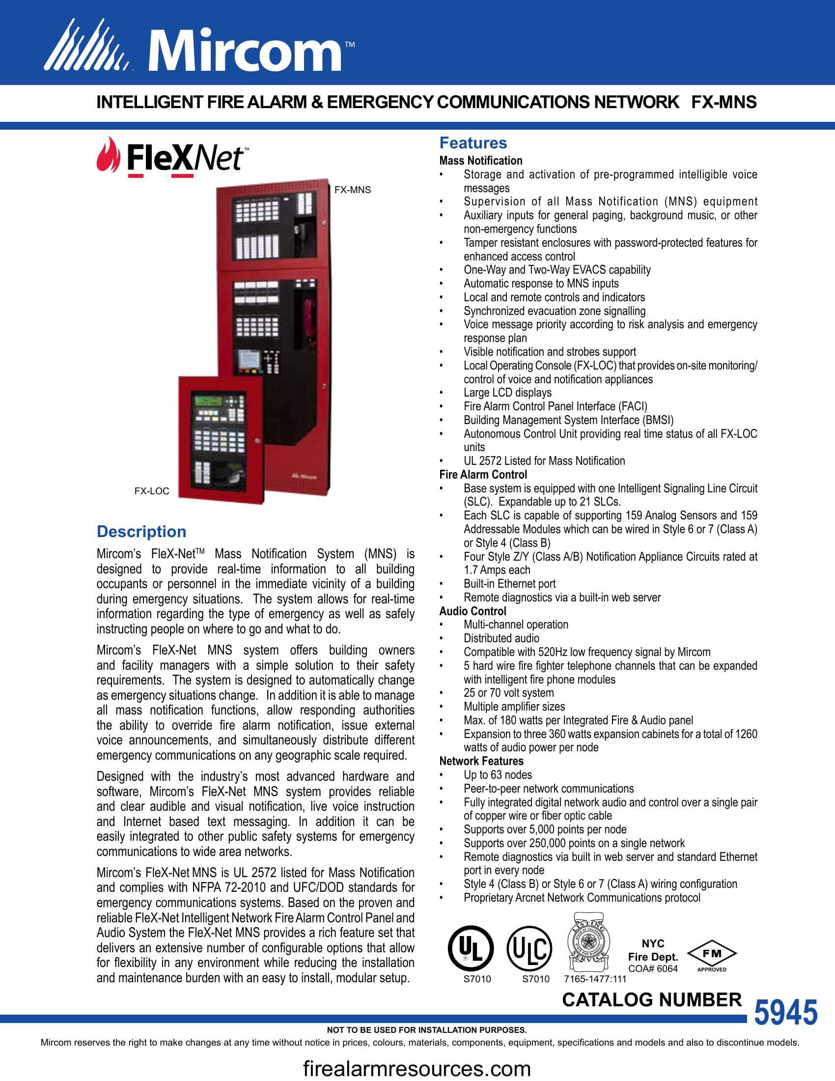 Mircom CAT-5947 FleX-Net Mass Notification Enclosure (Eng... | Download ...