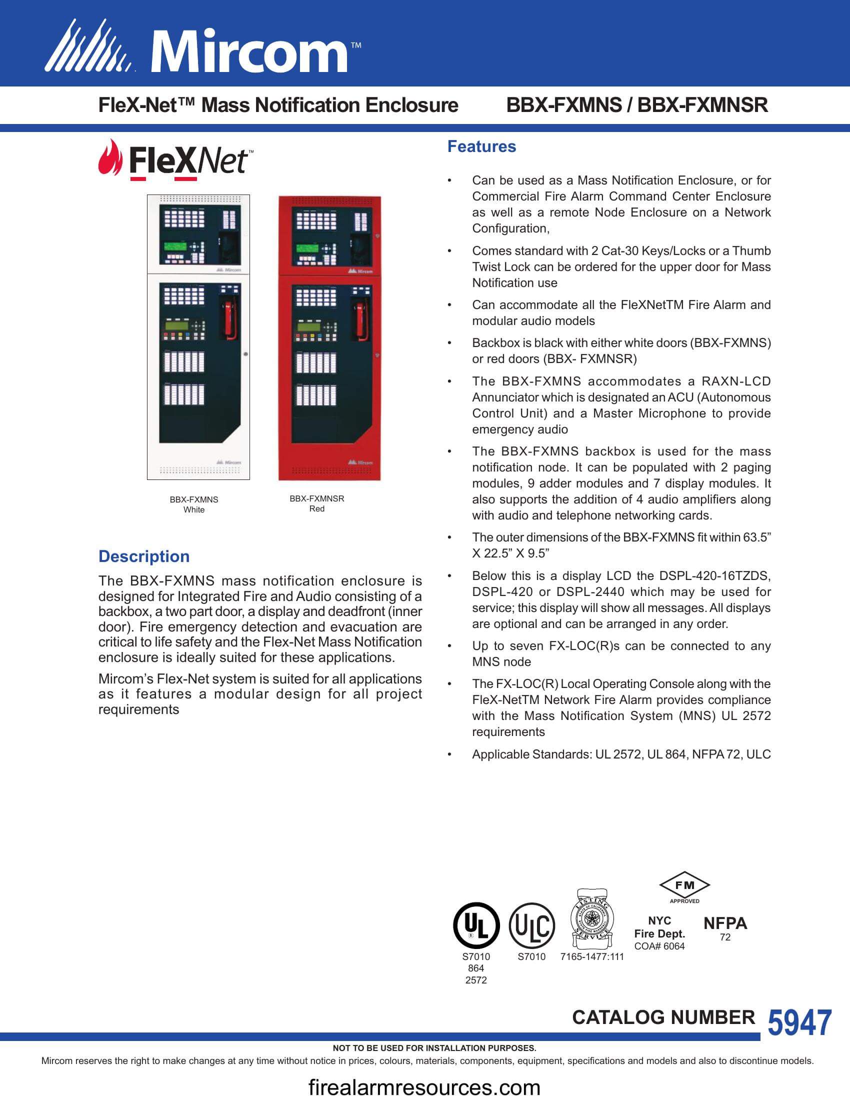 Mircom CAT-5947 FleX-Net Mass Notification Enclosure (Eng... | Download ...