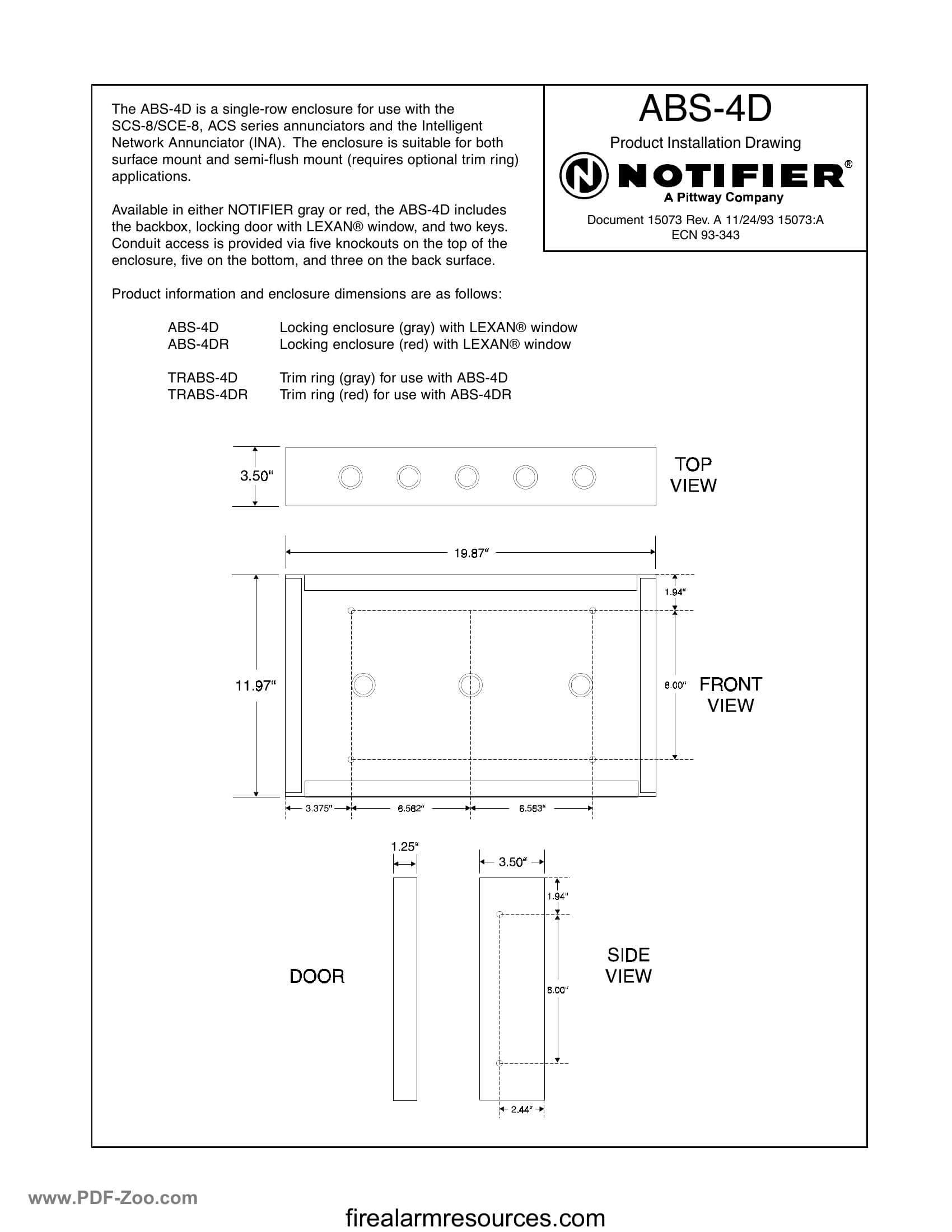 Notifier ABA-2 Audio Buffer Installation Instructions | Download fire ...