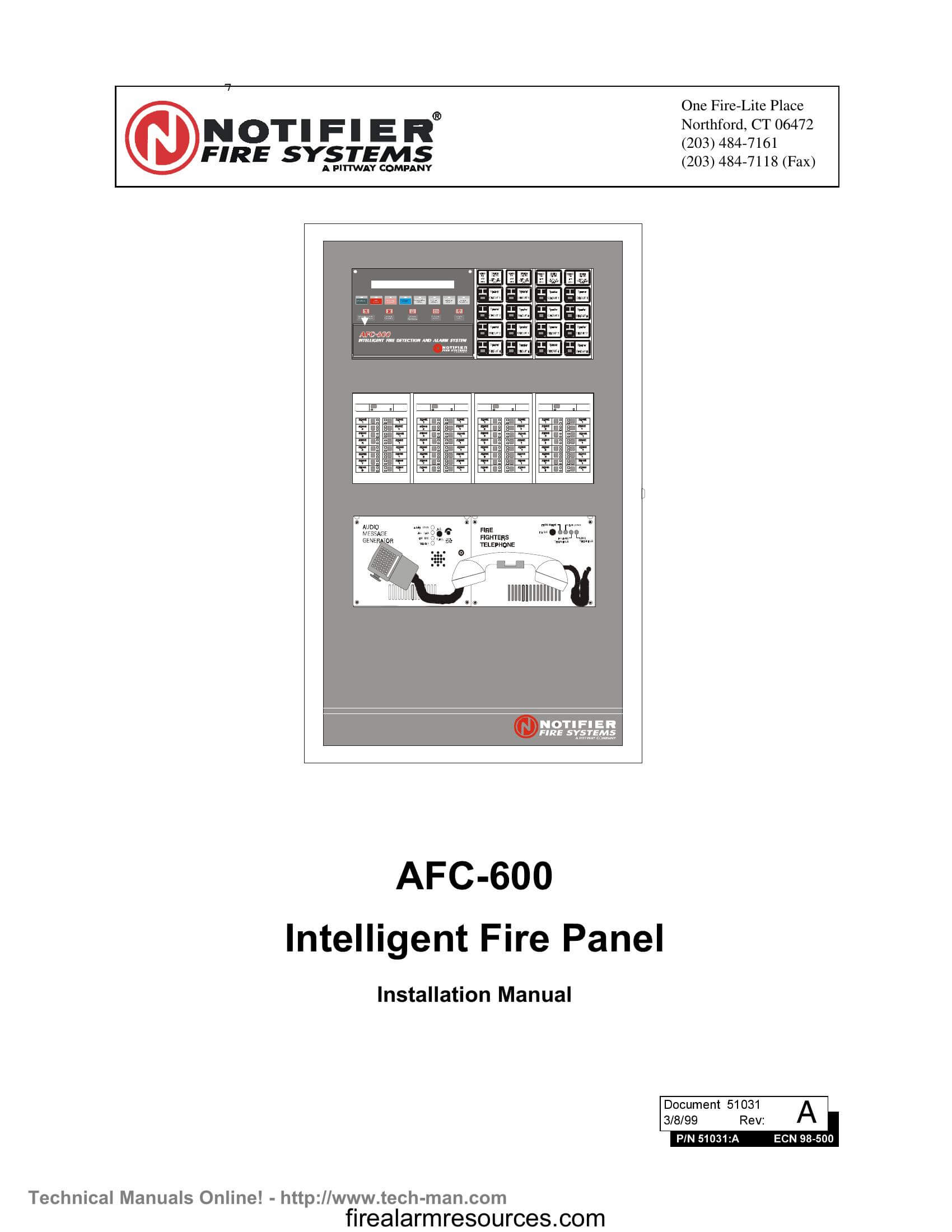 Notifier AFC-600-Intelligent-Fire-Panel-Installation | Download fire ...