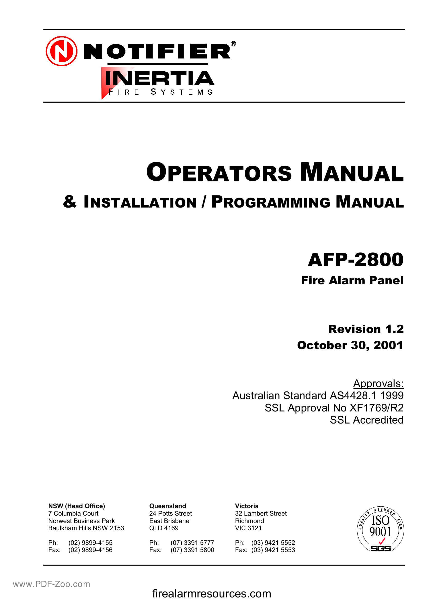 Notifier AM2020-AFP1010 Installation Programming Operating | Download ...