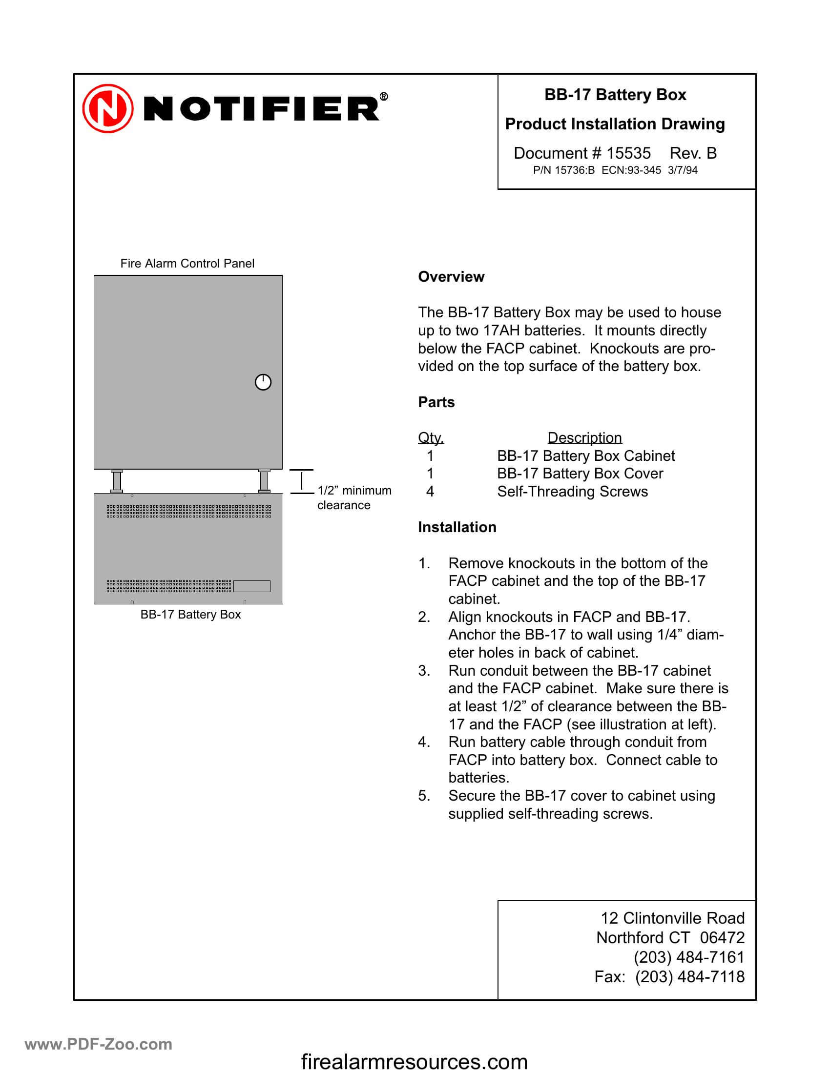 Notifier MPS-TR Product Installation Drawing | Download fire alarm ...