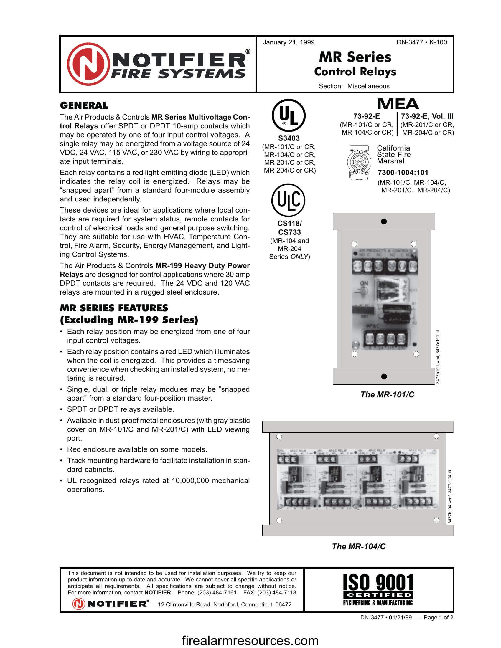 Notifier NBG-12 Series Data Sheet | Download fire alarm documents