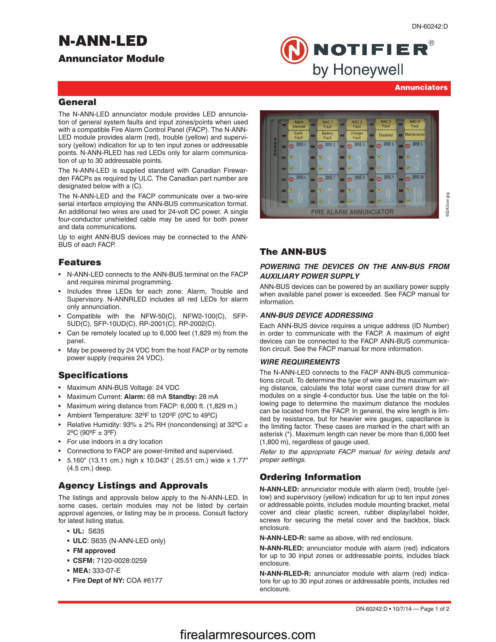 Notifier ACM-8R Annunciator Control Module | Download fire alarm documents