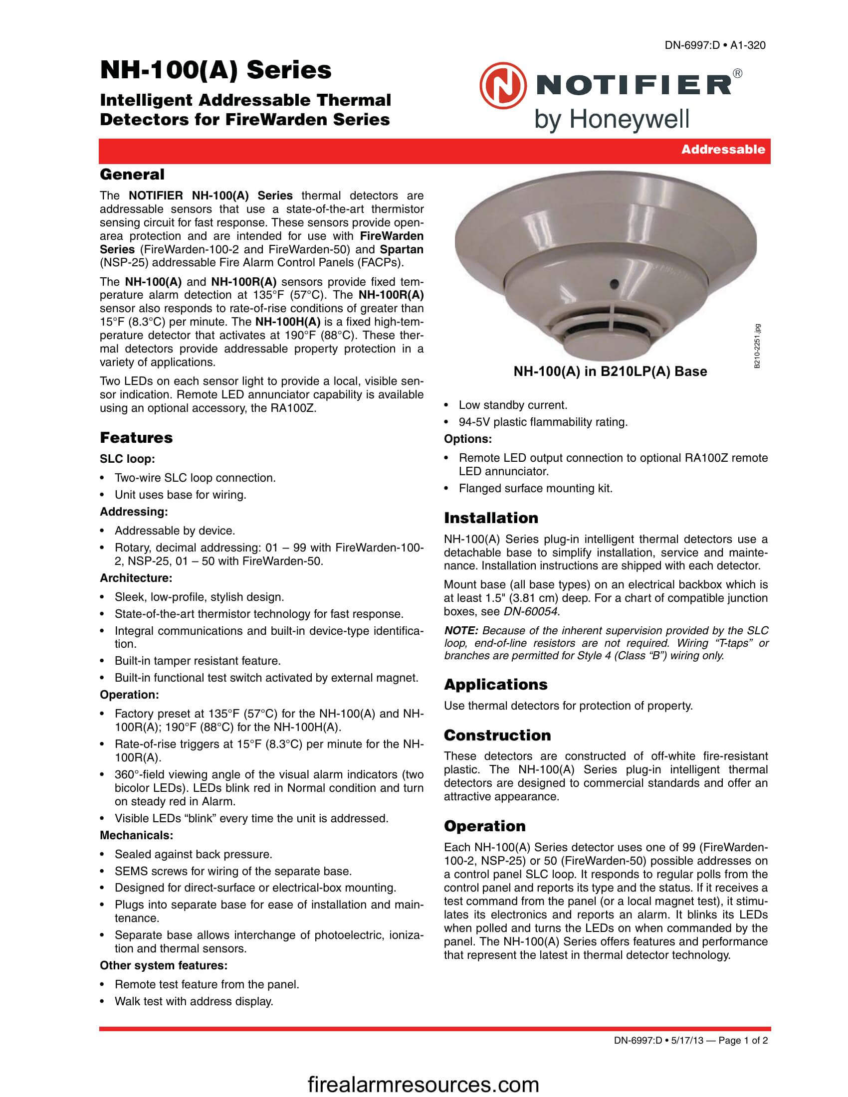 Notifier Nbg 12 Series Data Sheet Download Fire Alarm Documents