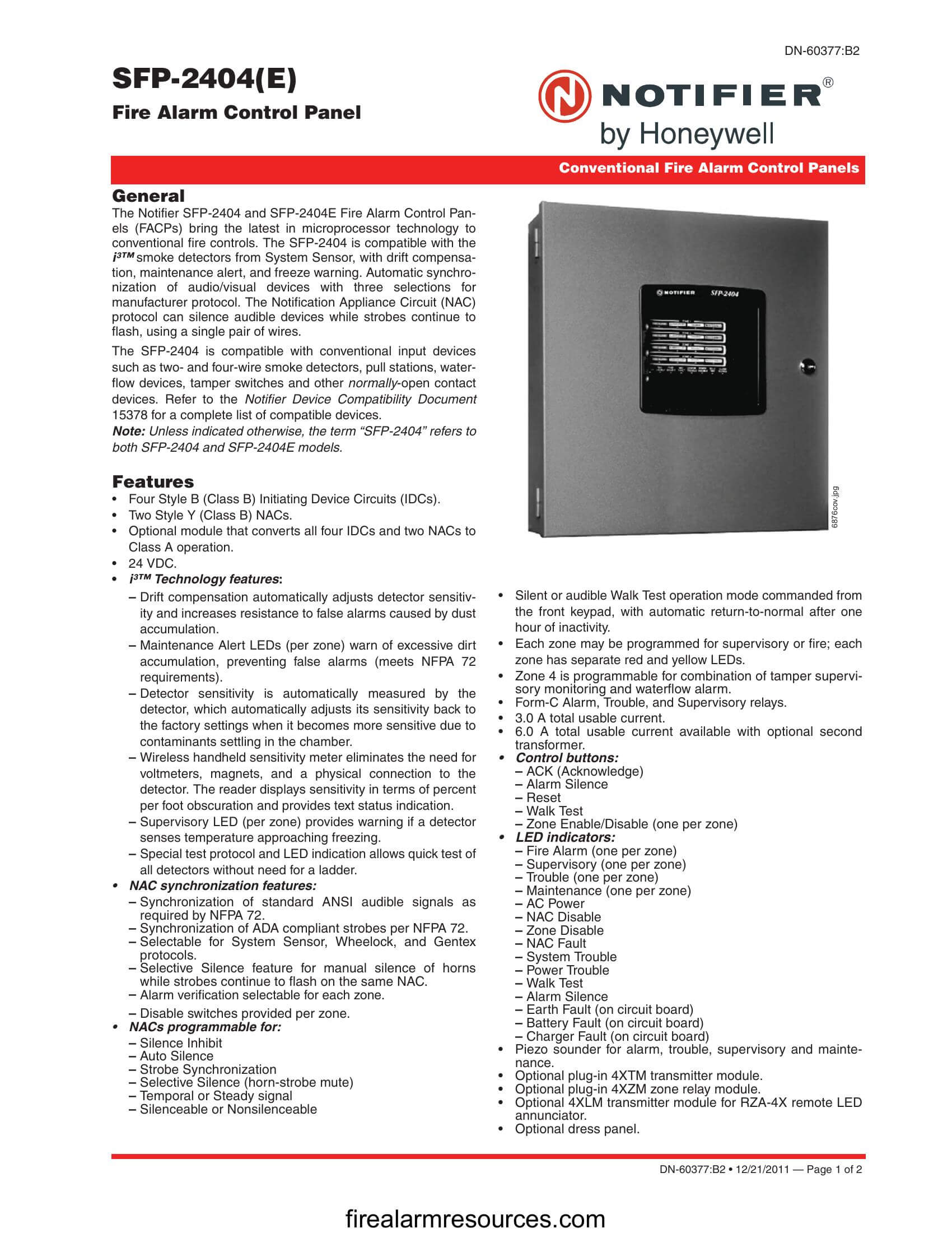 Notifier NFS2-640(E) Data Sheet | Download fire alarm documents