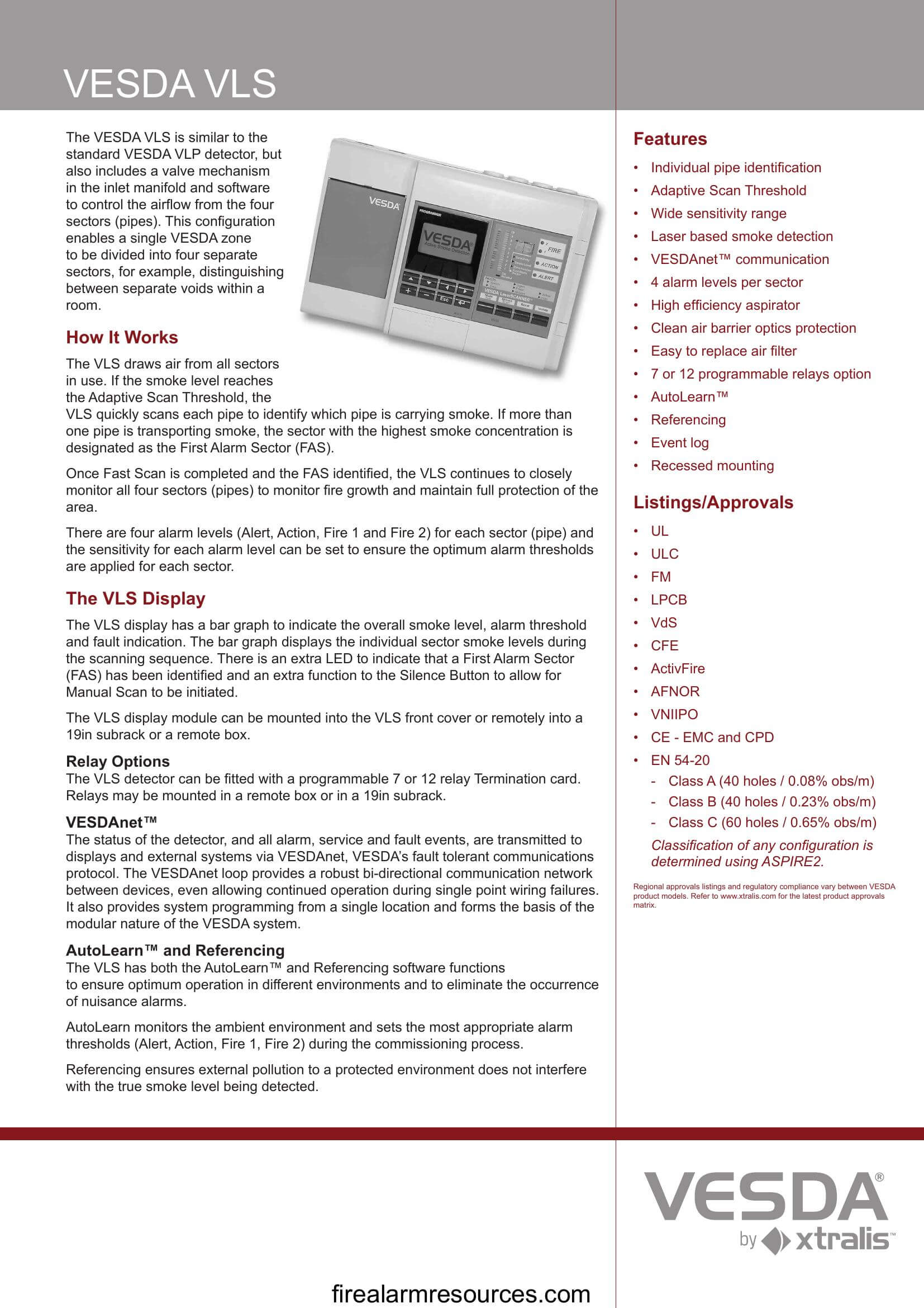 Vesda VLC Series Detector | Download fire alarm documents