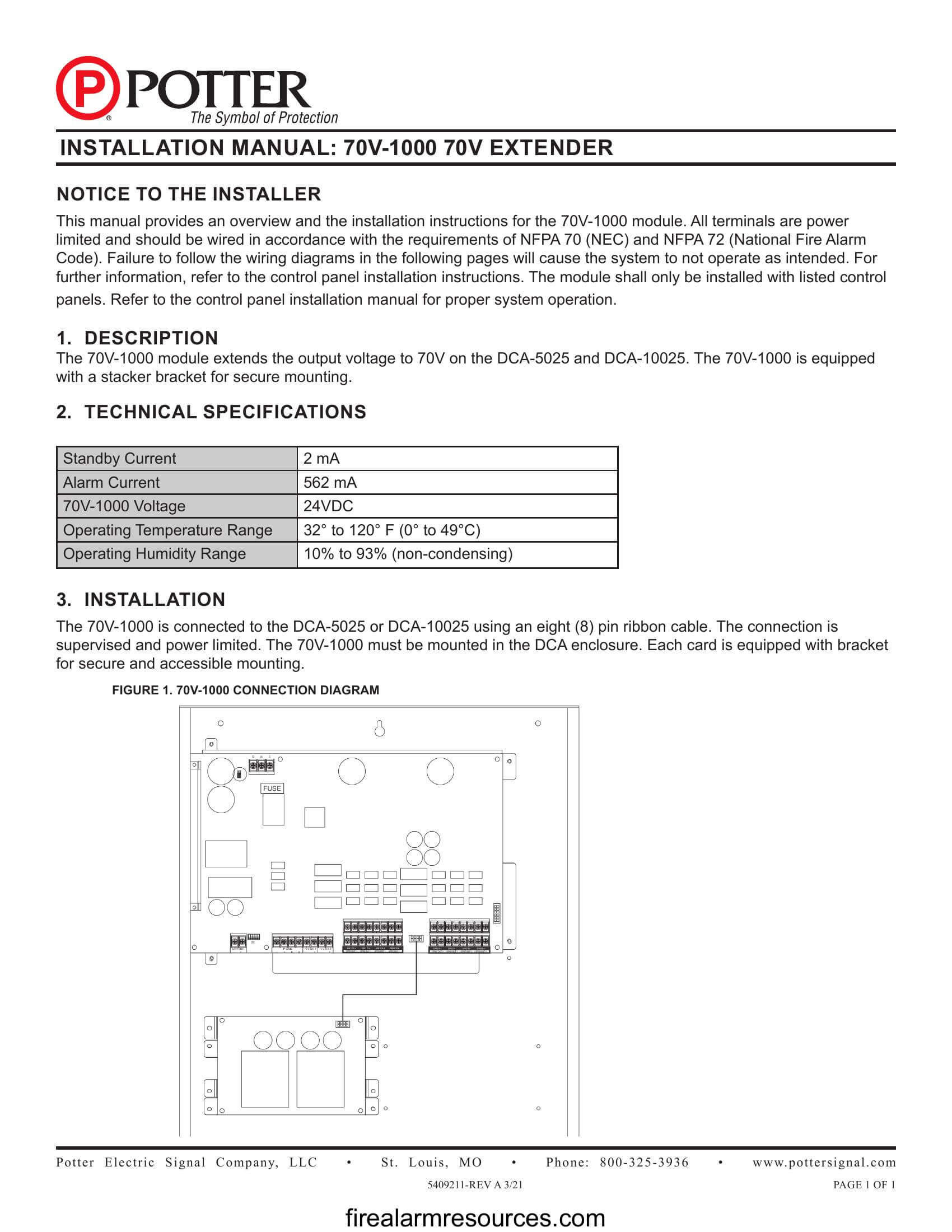 Potter INSTALLATION MANUAL LOC-1000 LOCAL OPERATOR CONSOLE | Download ...