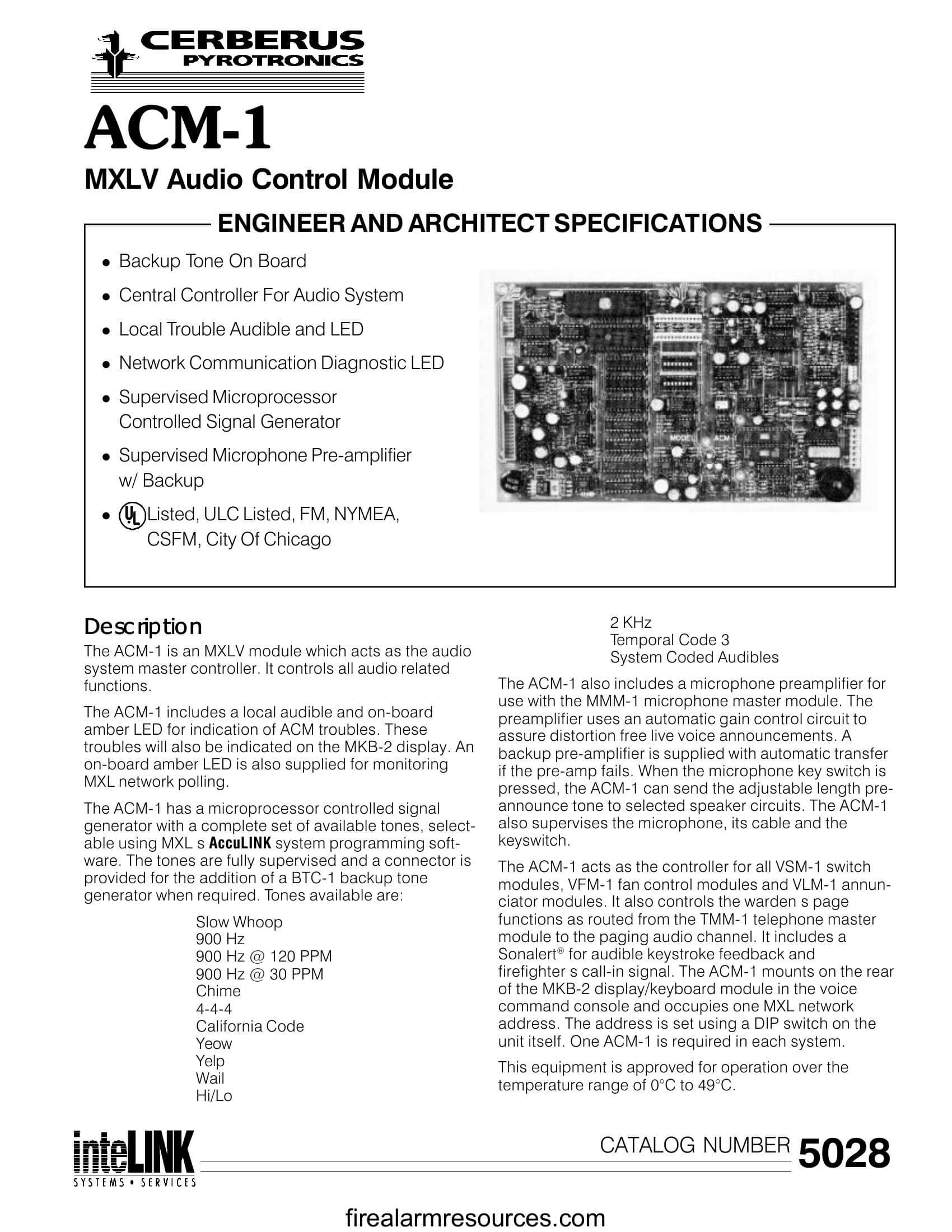 Cerberus Pyrotronics OCC-1 Output Control Card 5021 | Download fire ...