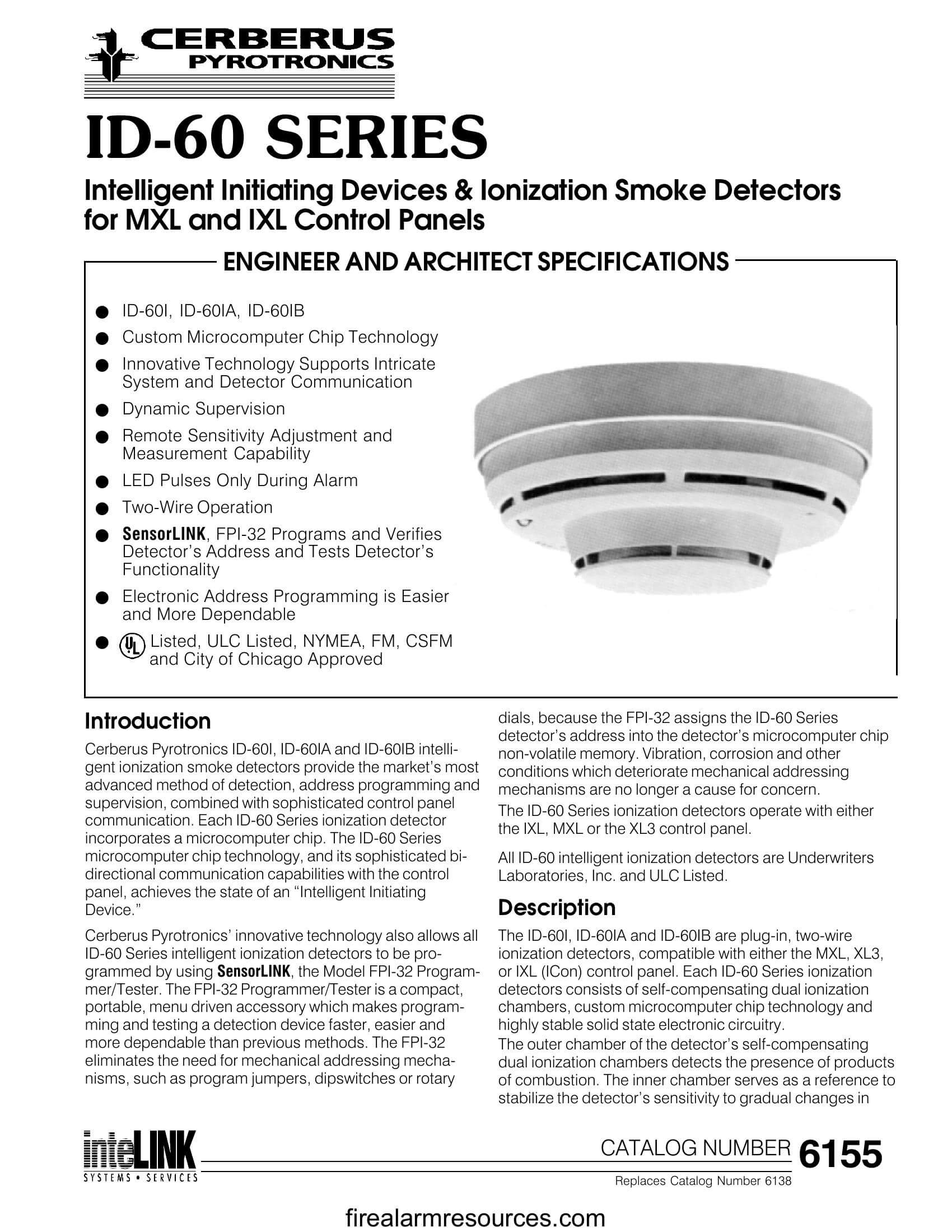 Cerberus Pyrotronics ID-60I_A_B Initiating Device_Ionizat... | Download ...