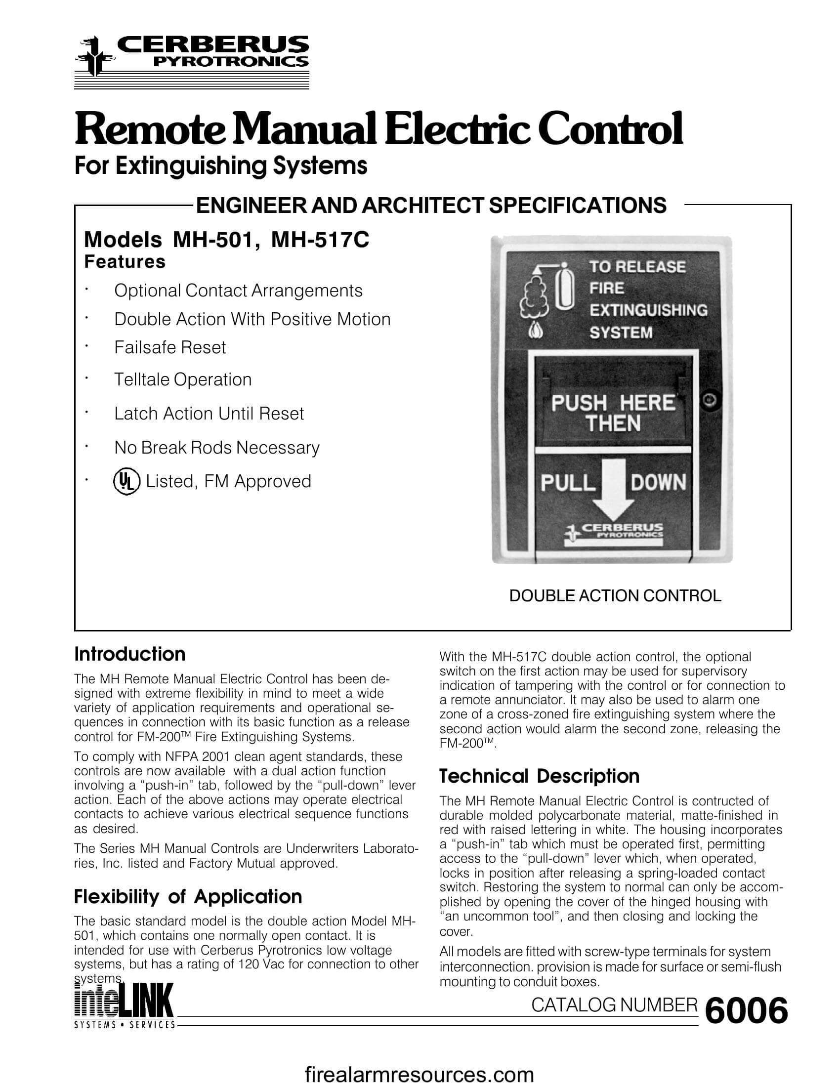Cerberus Pyrotronics MH-501_517C Remote Manual Electric C... | Download ...