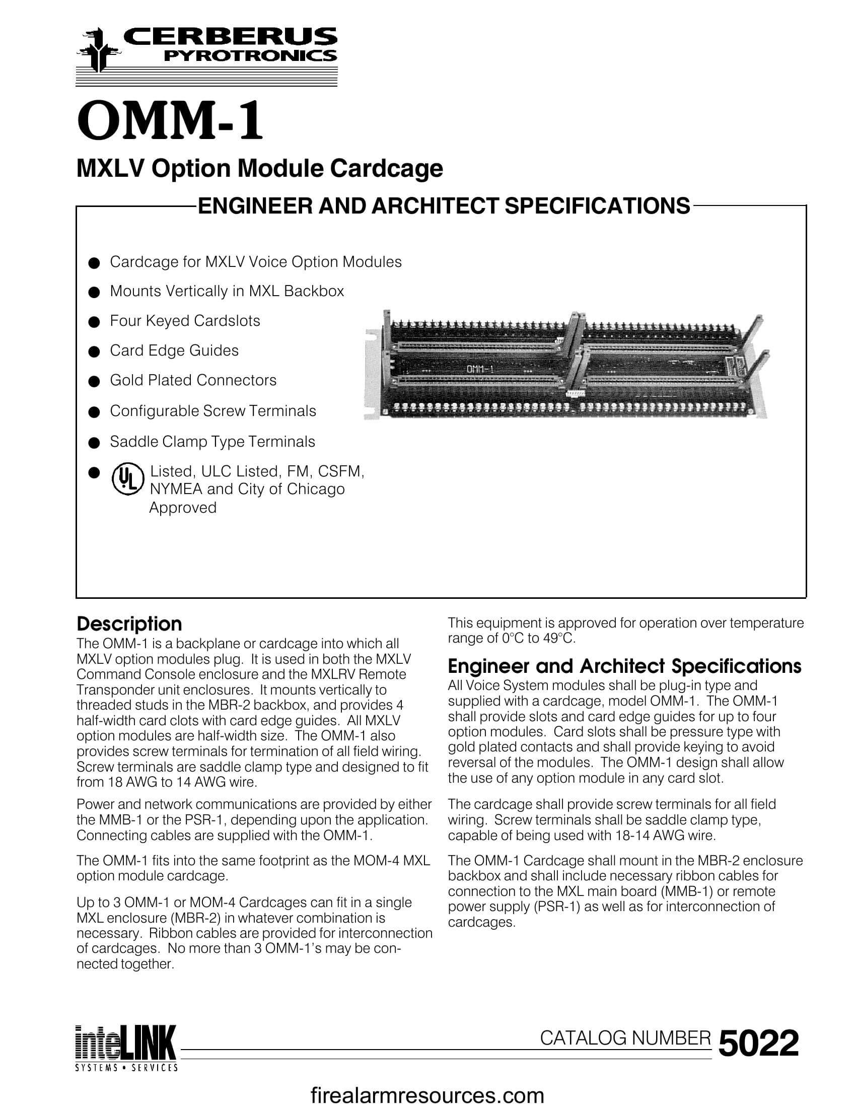 Cerberus Pyrotronics OCC-1 Output Control Card 5021 | Download fire ...