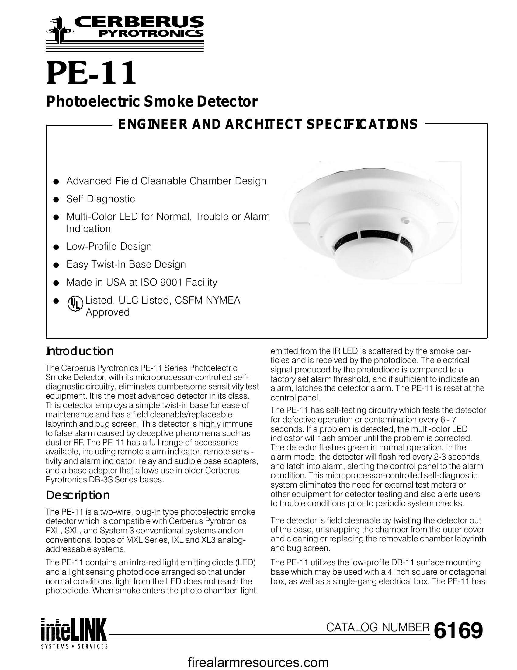 Cerberus Pyrotronics PBA-1191 Linear Beam Smoke Detector ... | Download ...