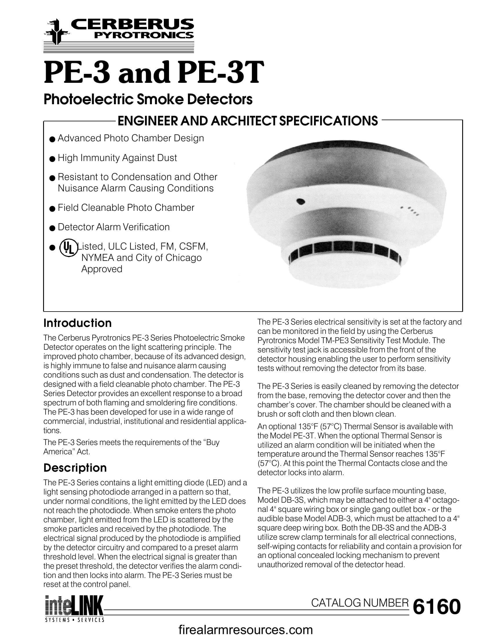 Cerberus Pyrotronics DI-3_A3_B3 Ionization Smoke Detector... | Download ...