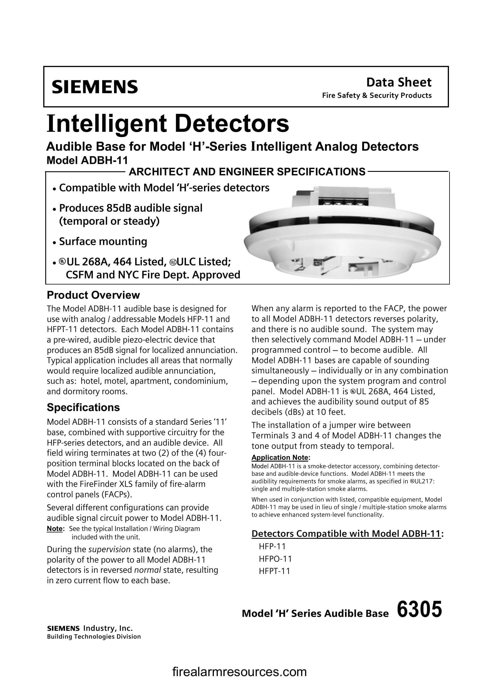 Siemens VESDA LaserCOMPACT, Data Sheet | Download fire alarm documents