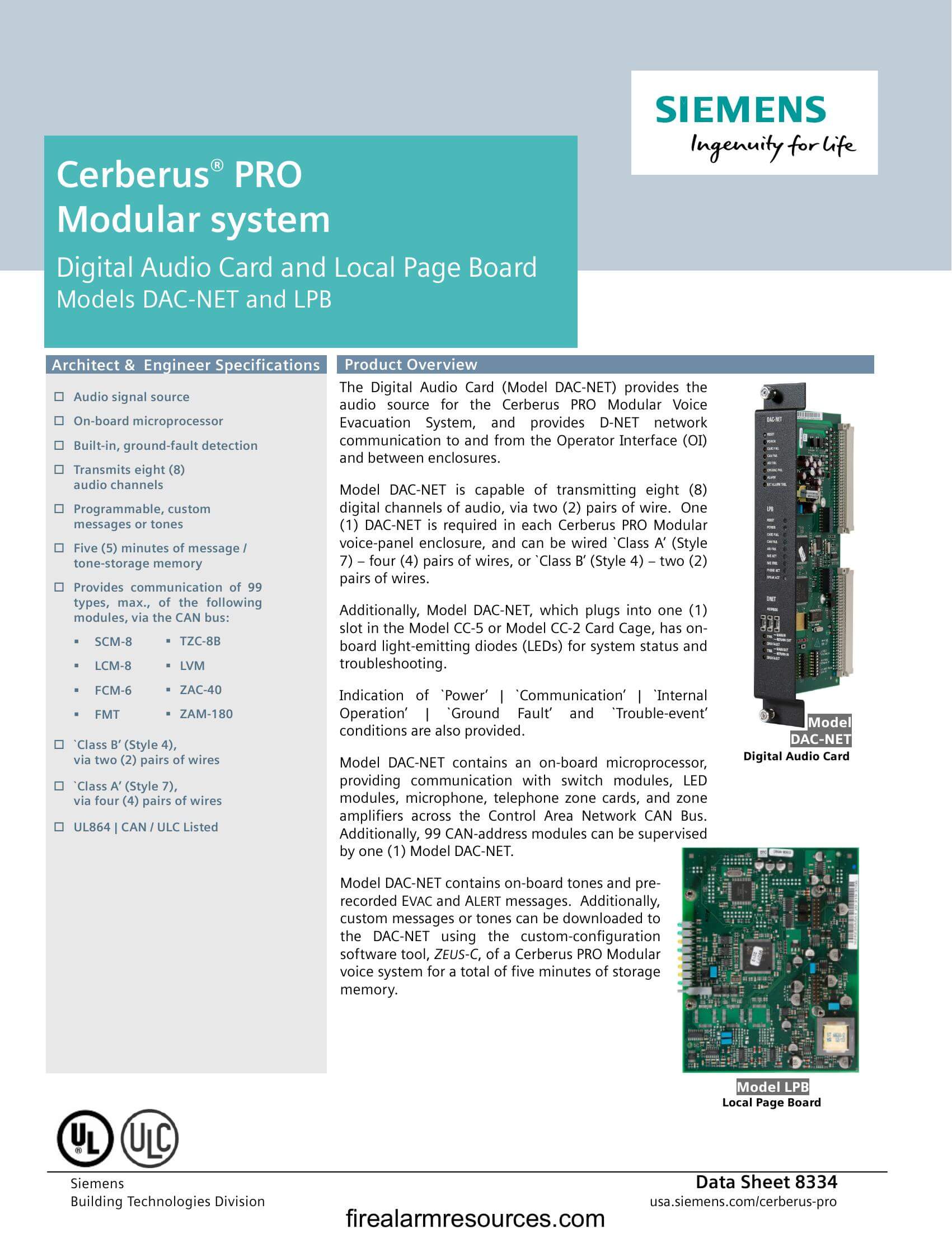 Siemens DAC-NET, LPB Cerberus PRO Modular Digital Audio C... | Download ...