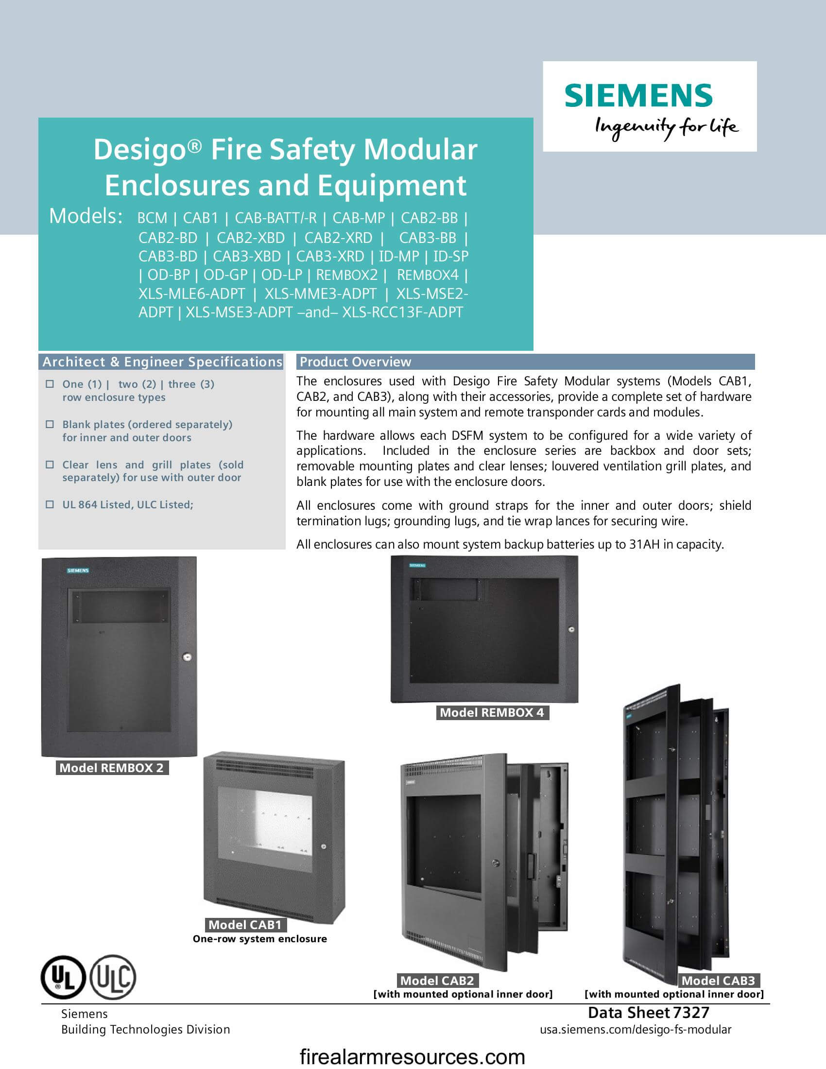 Siemens Cerberus PRO Modular Enclosures and Equipment, Da... | Download ...
