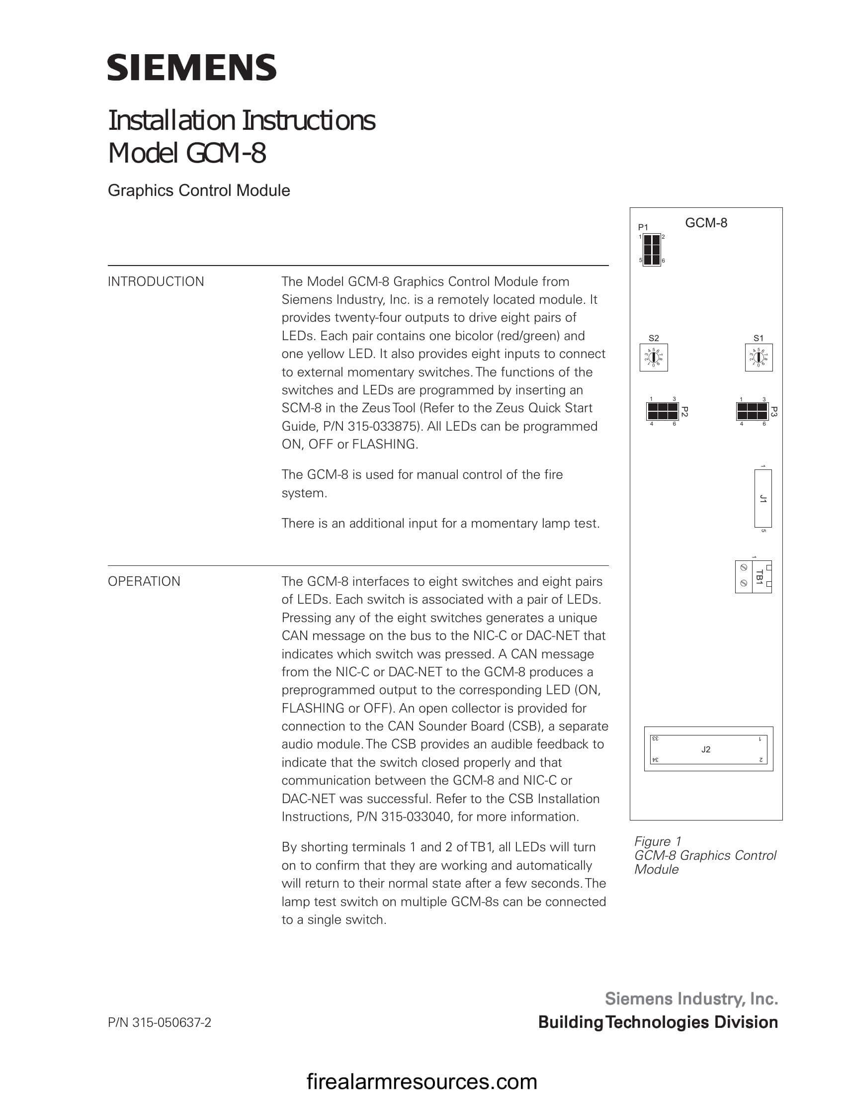 Siemens RCM-1 Riser Control Module, Installation Instruct... | Download ...