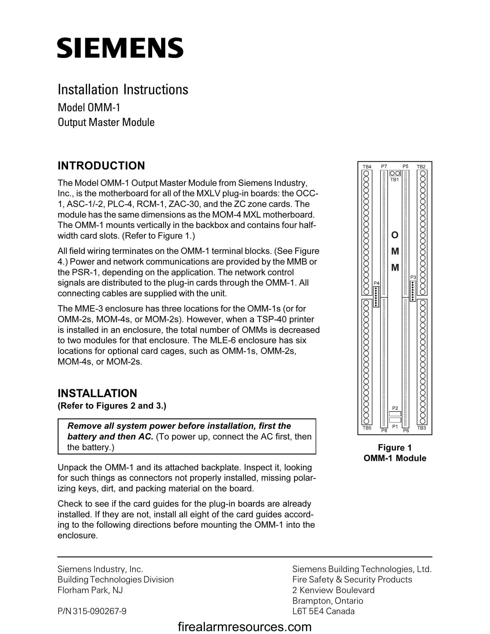 Siemens SZE-4X Zone _ Output Expander Module, Installatio... | Download ...