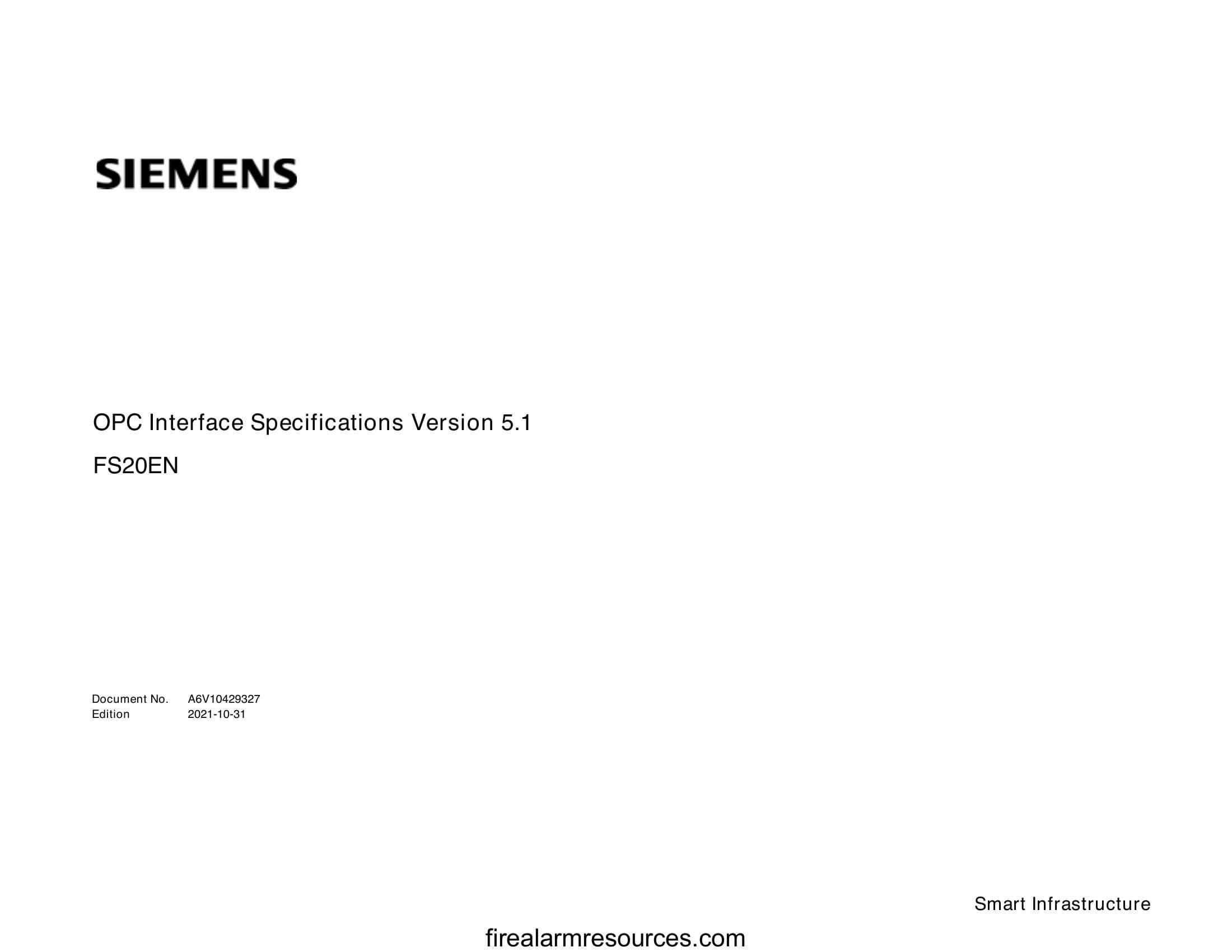 Siemens OPC Interface Specifications Version 5_1 FS20EN | Download fire ...