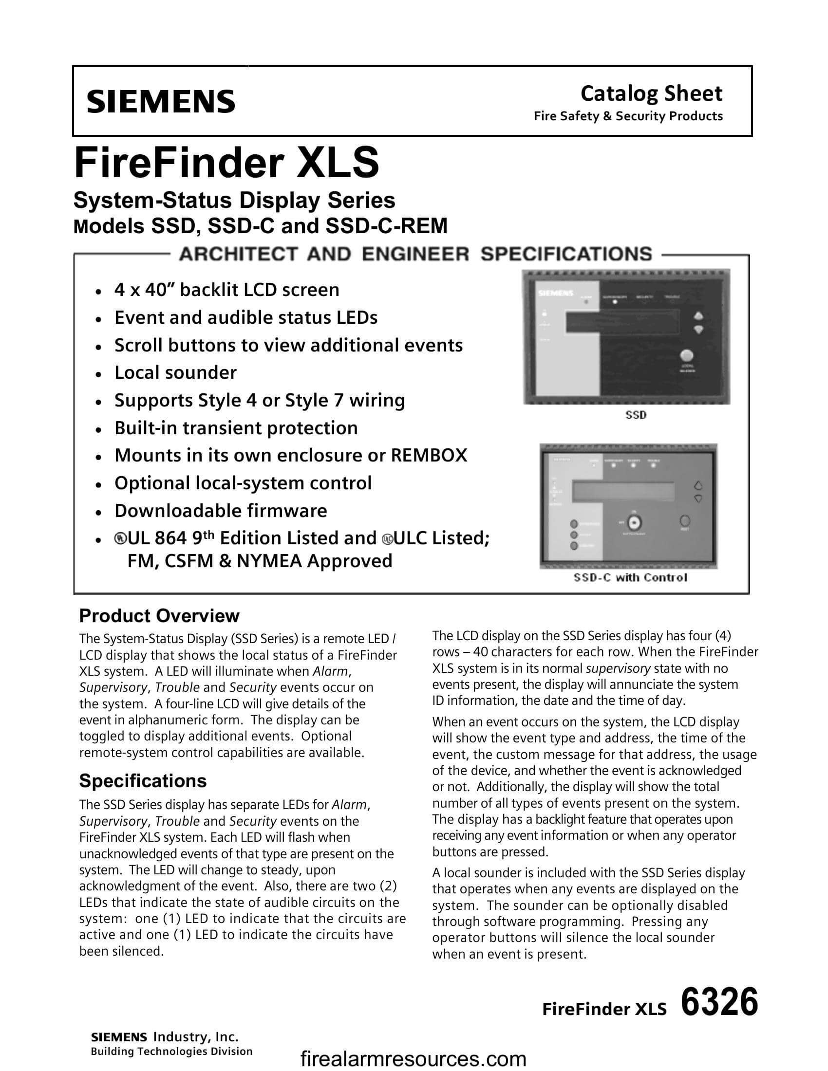 Siemens SSD-series Desigo Fire Safety Modular System Stat... | Download ...