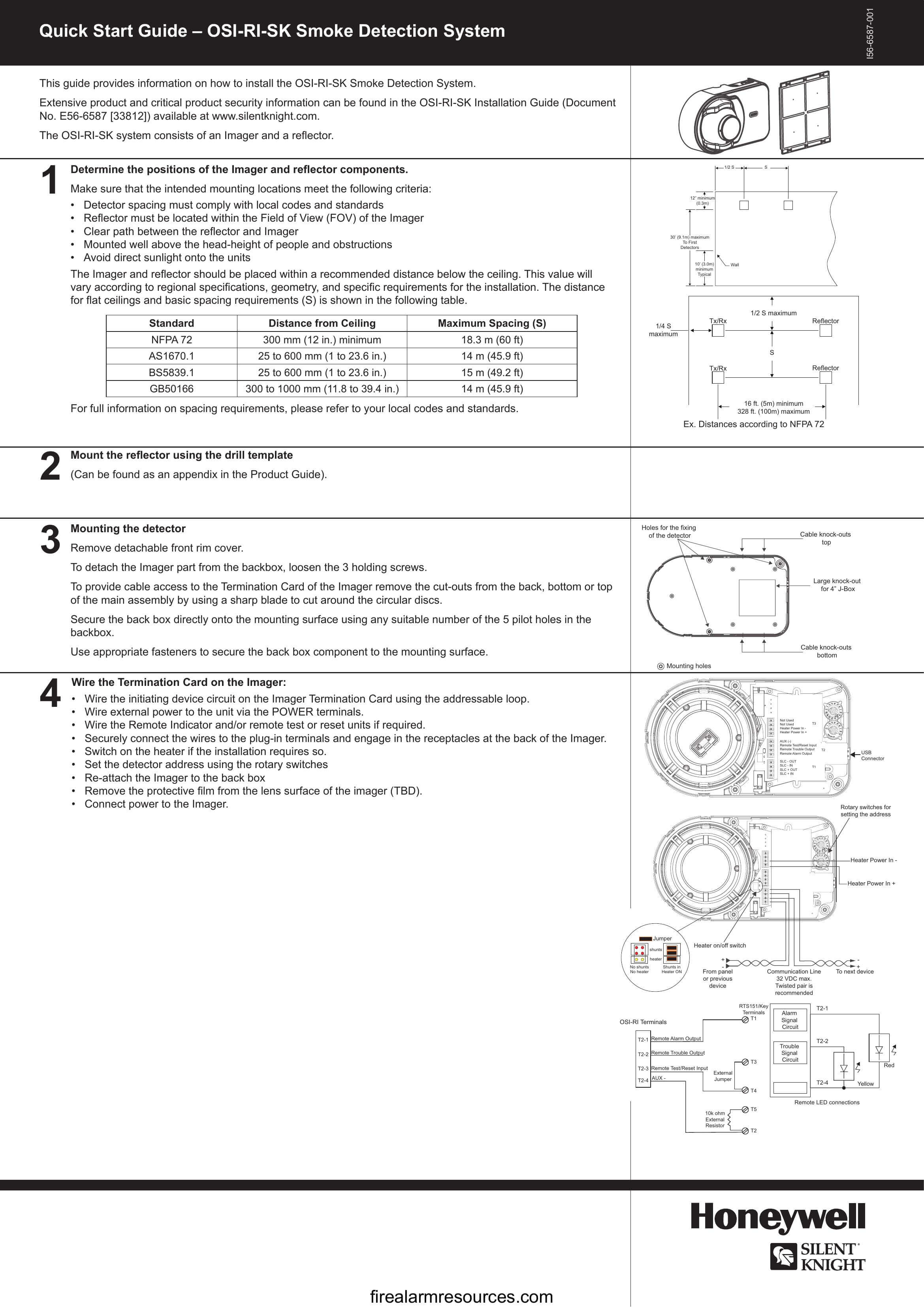 System Sensor OSI-RI-SK Intelligent Beam Detector Install... | Download ...