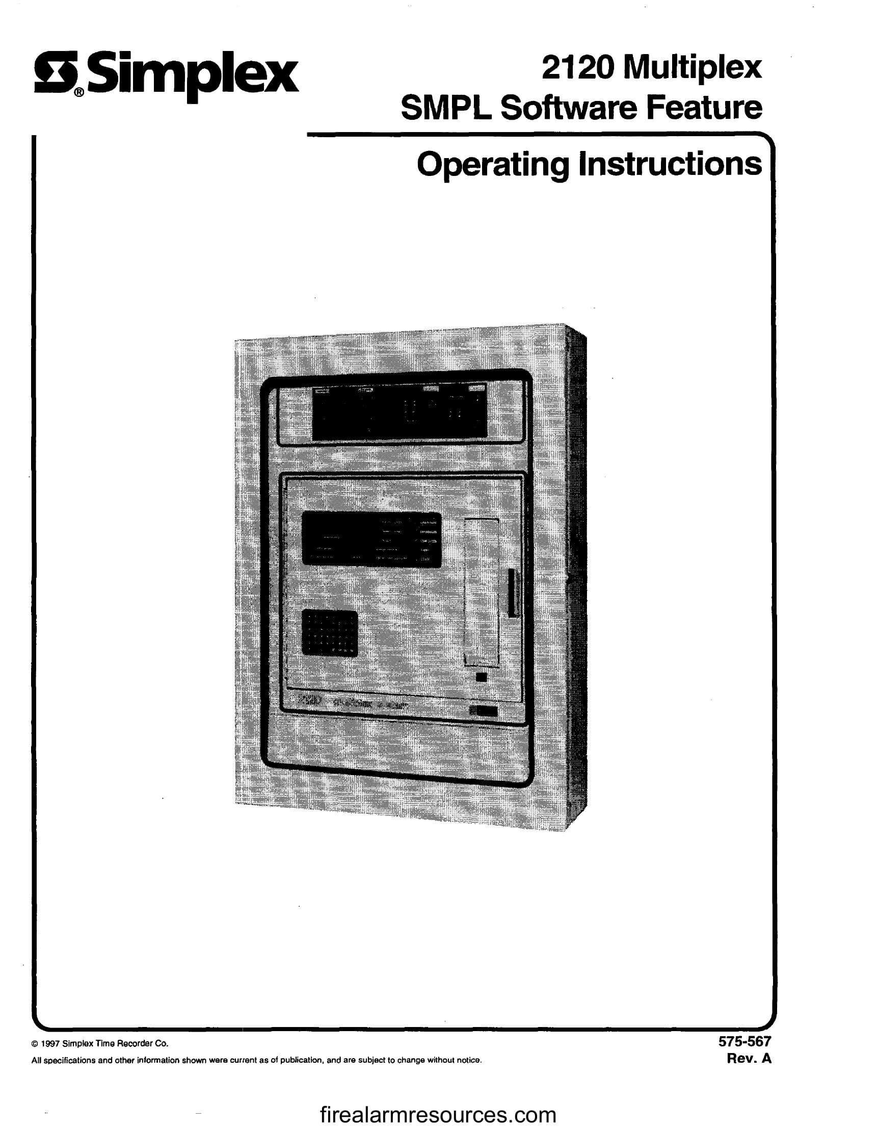 Simplex 2120 Multiplex Resident Editing Feature, Operatin... | Download ...