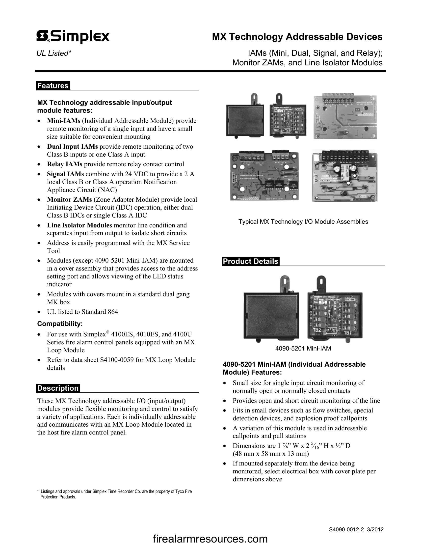 Simplex 4098-5202, 4098-5203, 4098-5207, 4098-5208, 4098-... | Download ...