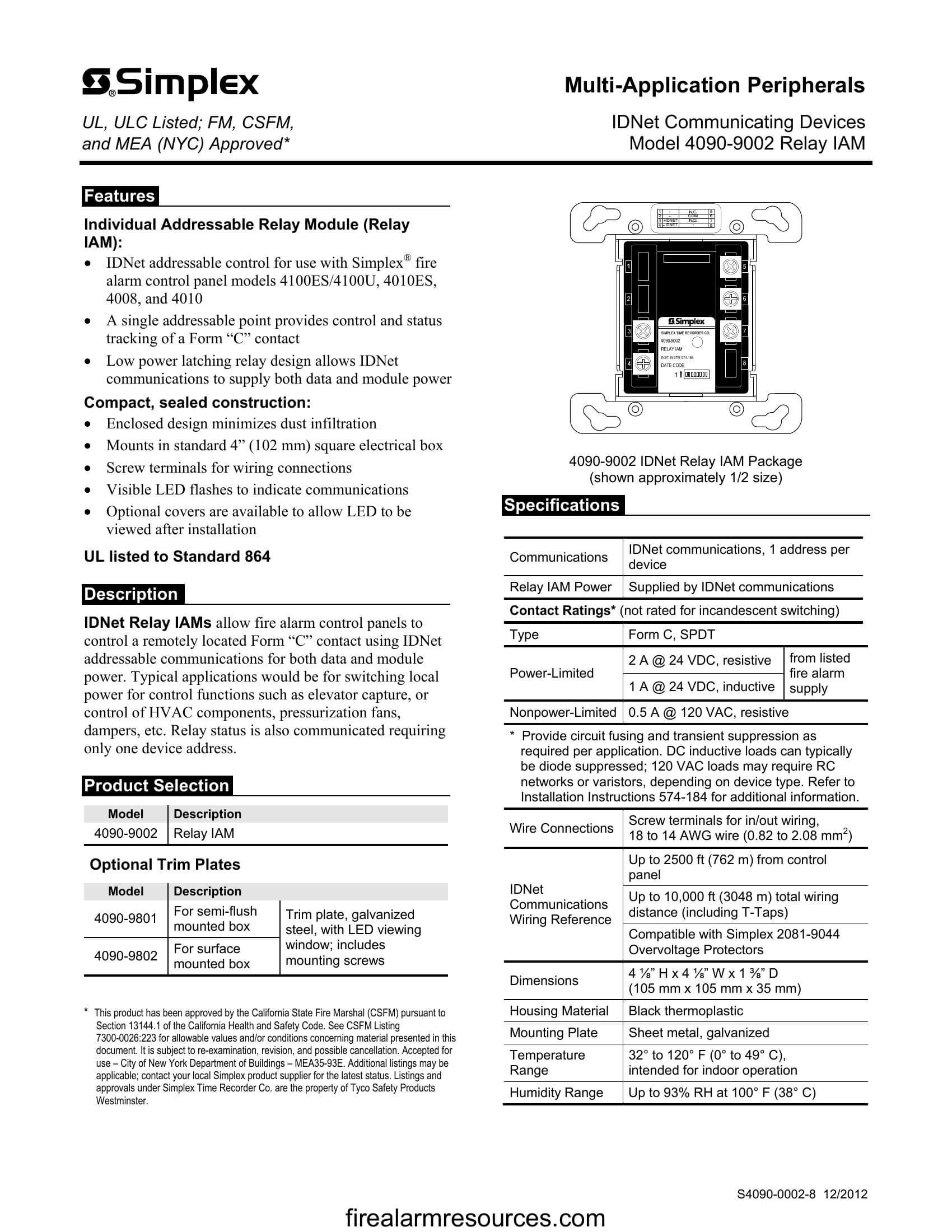 Simplex 4098-9793 IDNet Isolator Base for 4100ES, 4010ES,... | Download ...