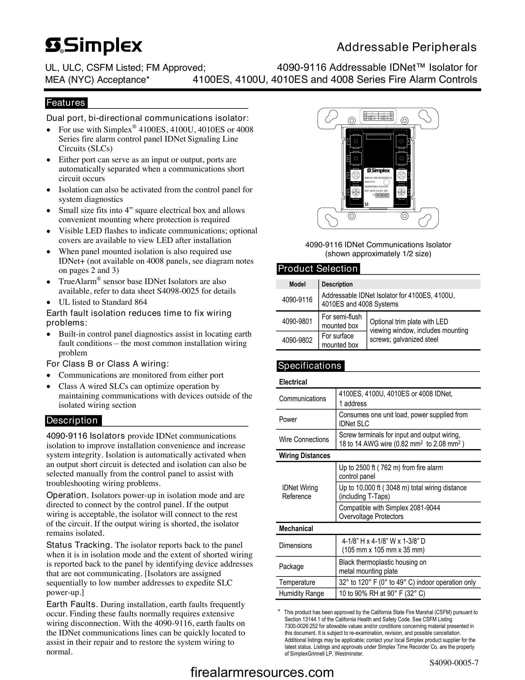 Simplex 4098-9793 IDNet Isolator Base for 4100ES, 4010ES,... | Download ...