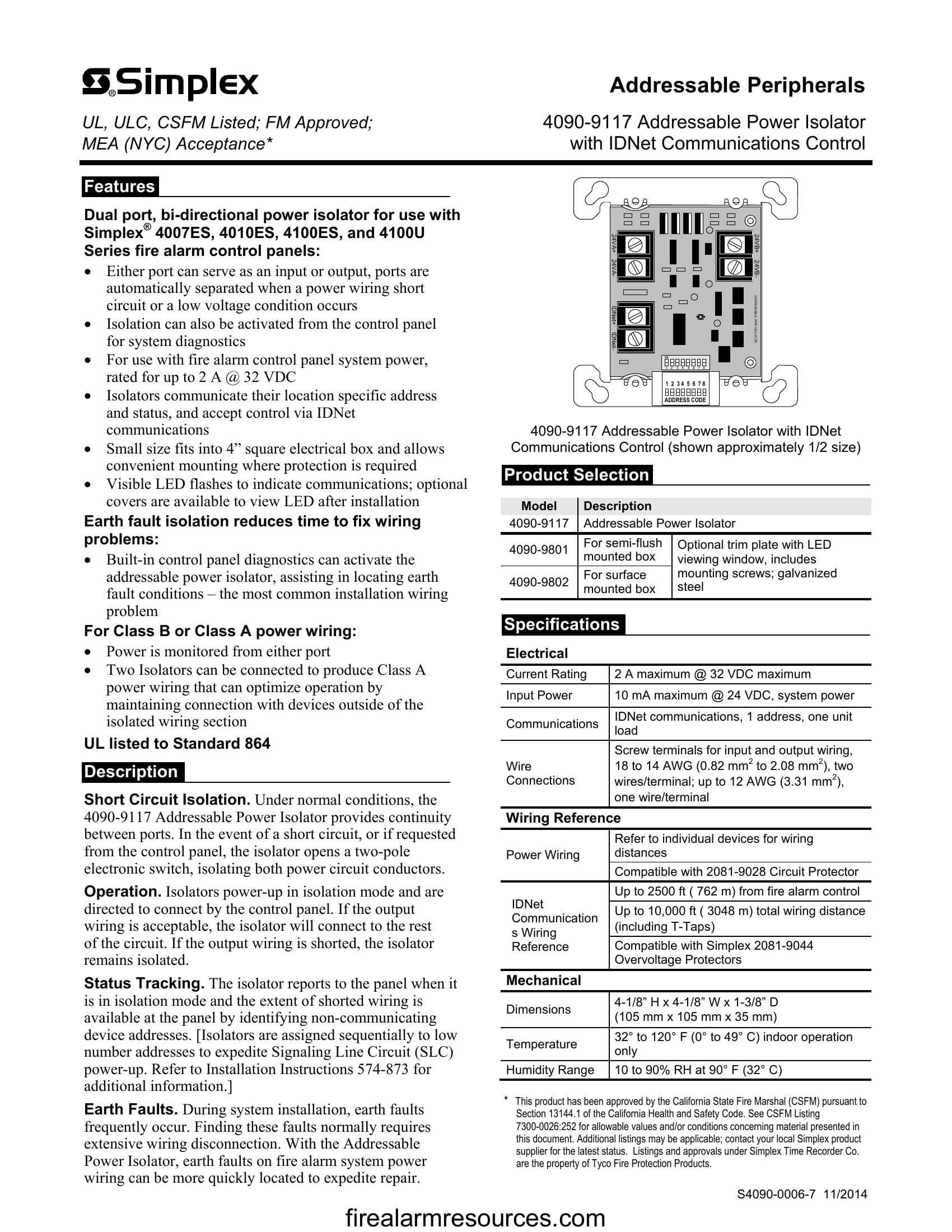 Simplex 4098-9793 IDNet Isolator Base for 4100ES, 4010ES,... | Download ...