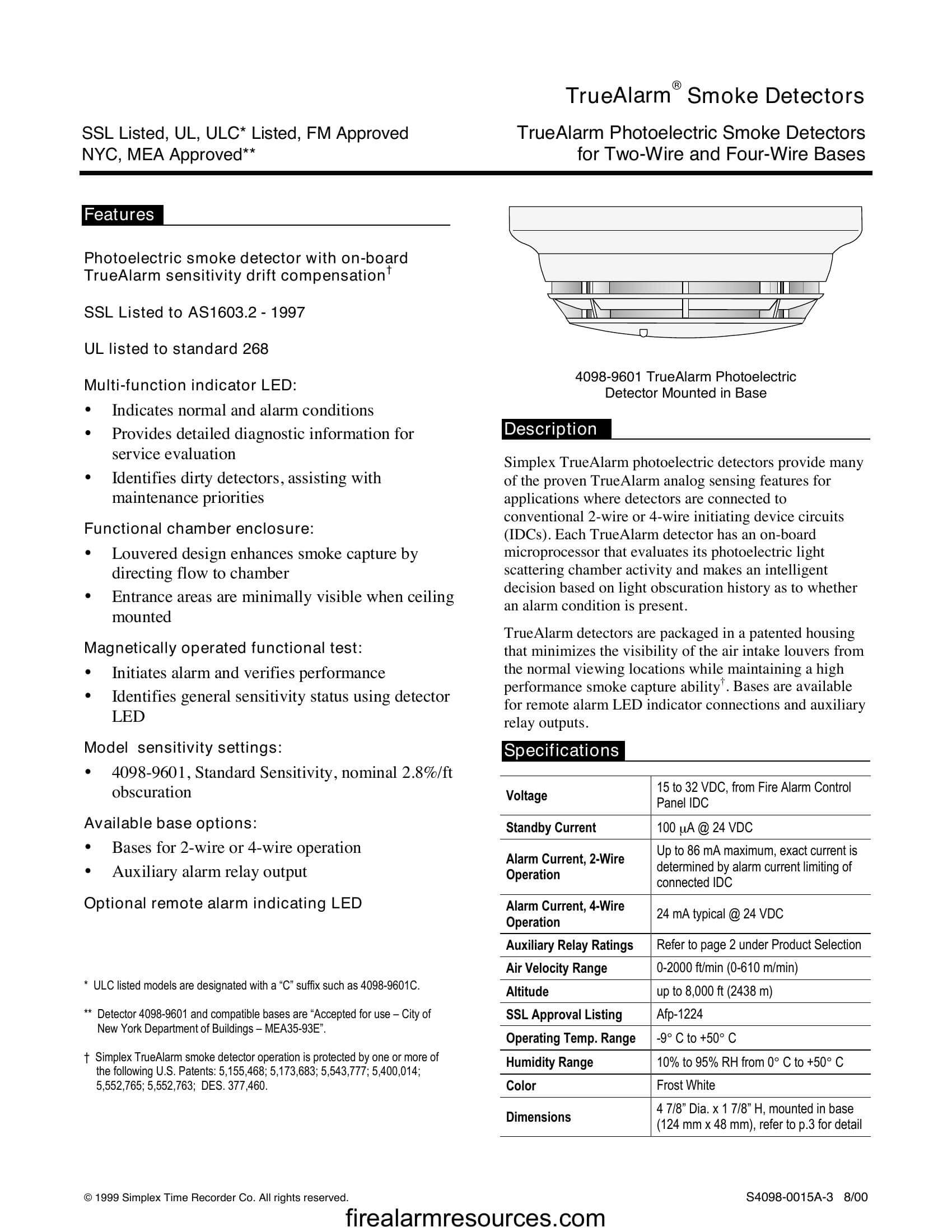 Simplex 4098-9794 TrueAlarm Photoelectric, Ionization, an... | Download ...