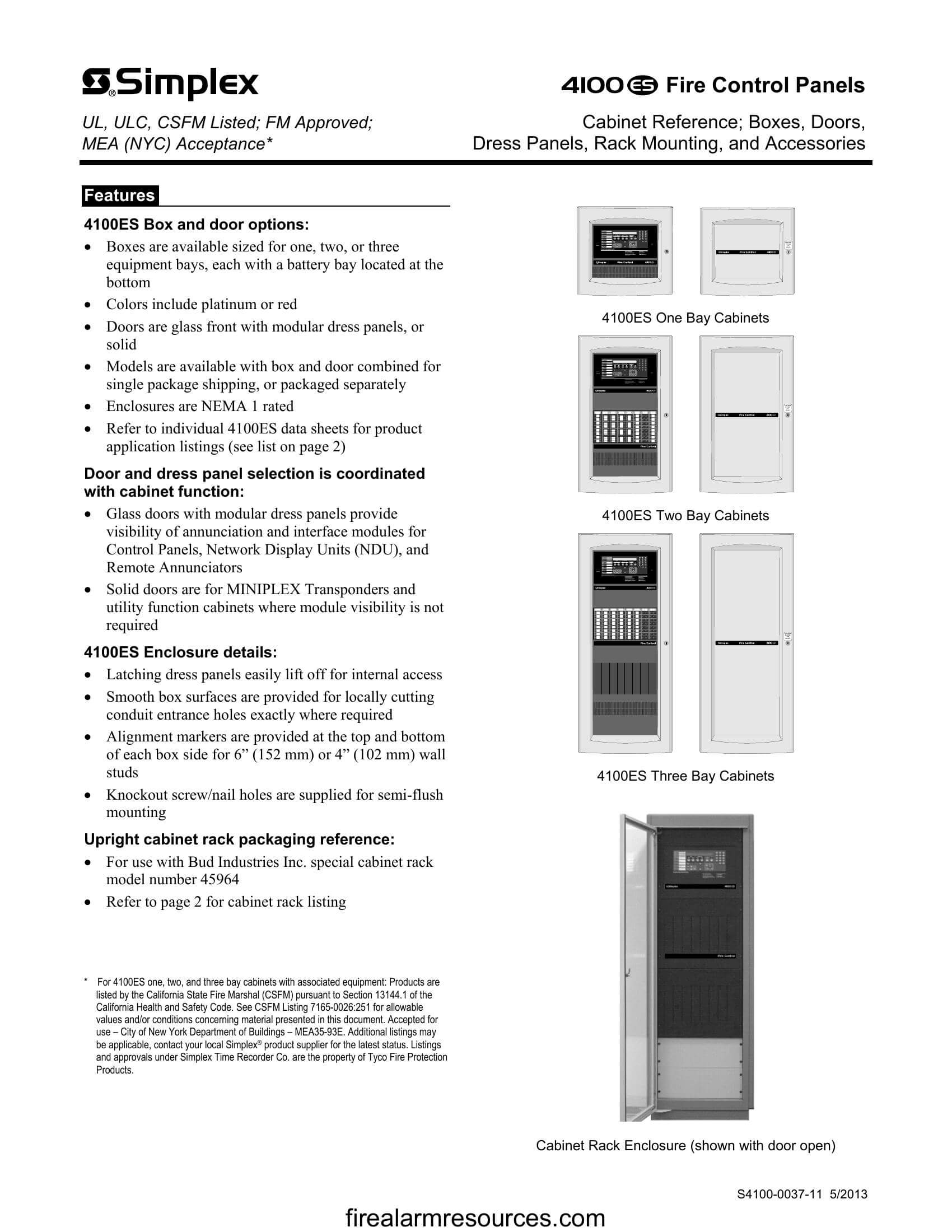 Simplex 50RU, 100RU, LLC Fire Fighting Enterprises Reflec... | Download ...
