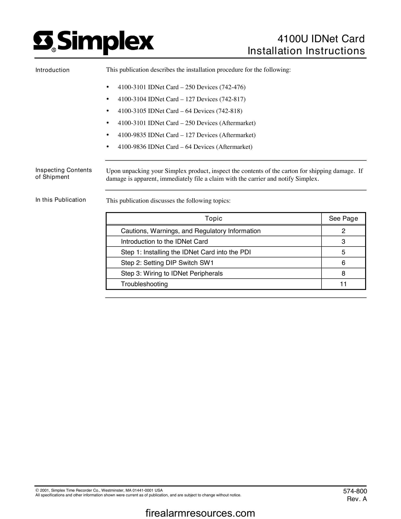 Simplex 4090-9001 IDNet Supervised IAM Installation Instr... | Download ...