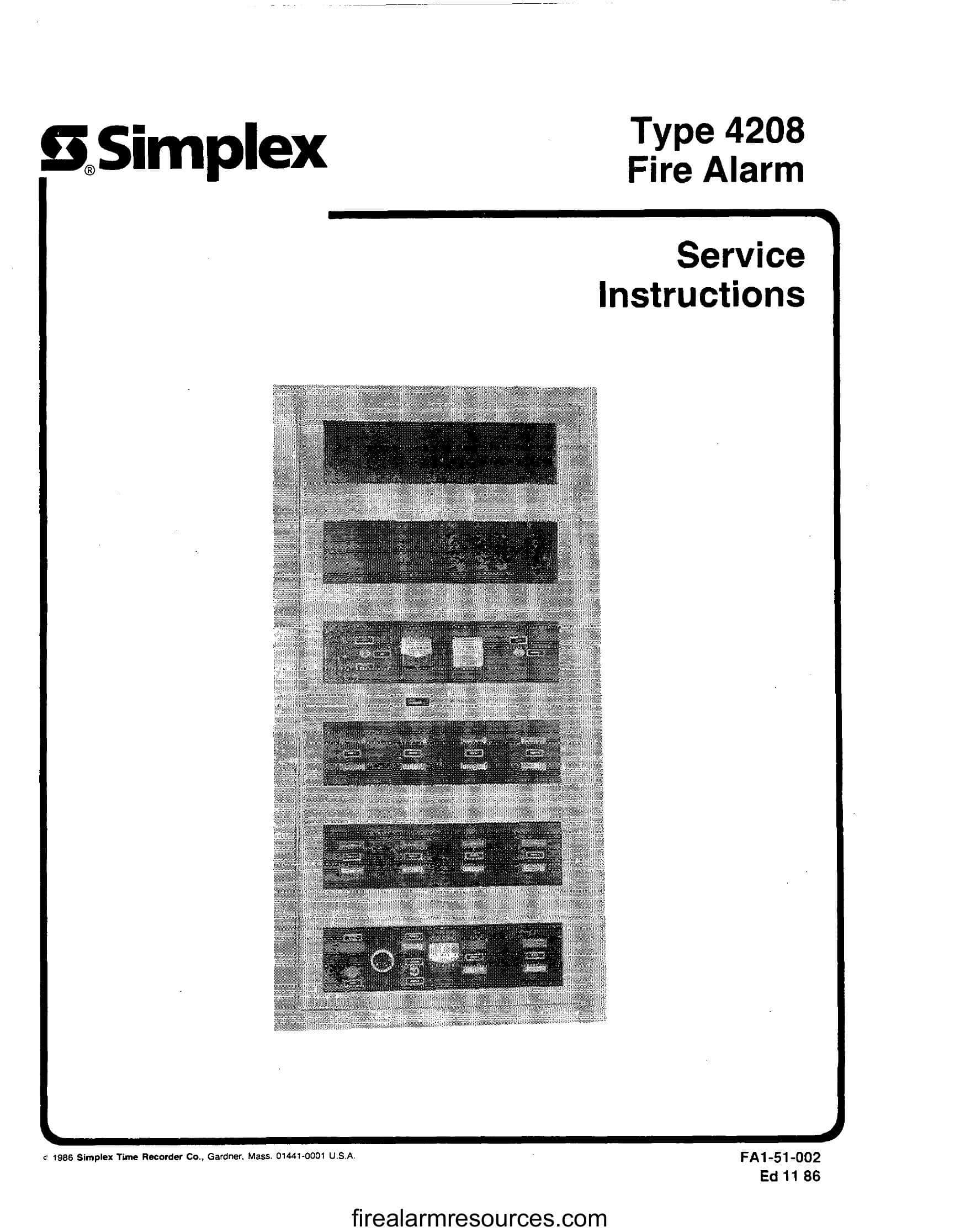 Simplex 4208 Fire Alarm Service | Download fire alarm documents
