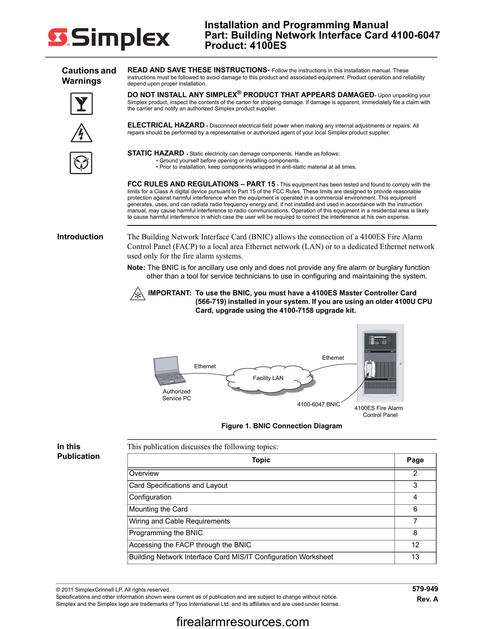 Simplex BNIC Installtion and Programming Manual | Download fire alarm ...